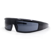 Super Funky Shoe Lace Trim Rectangular Wrap Around Plastic Sunglasses ...