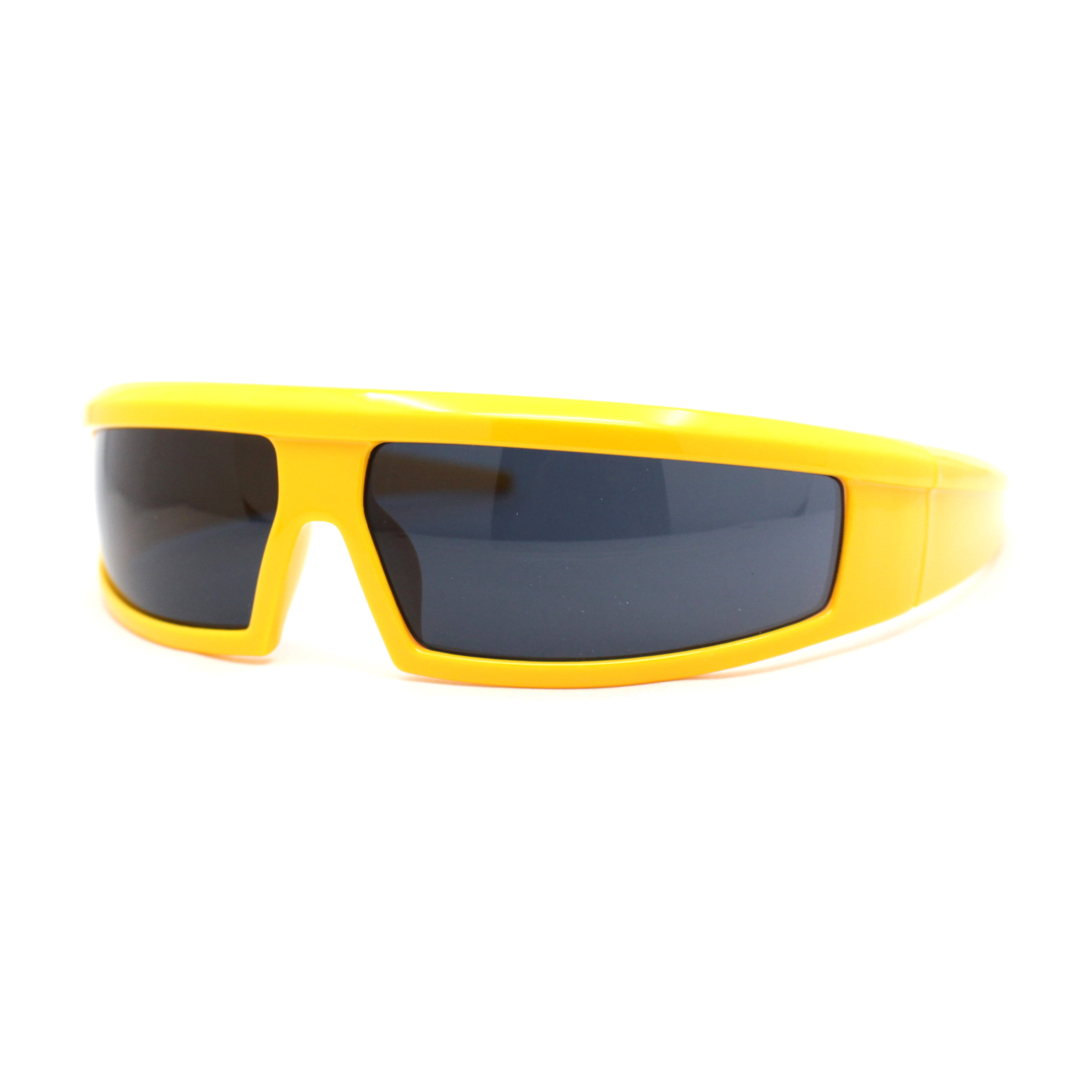 Robotic Futurism Streamline Wrap Arm Rectangular Plastic Sunglasses ...