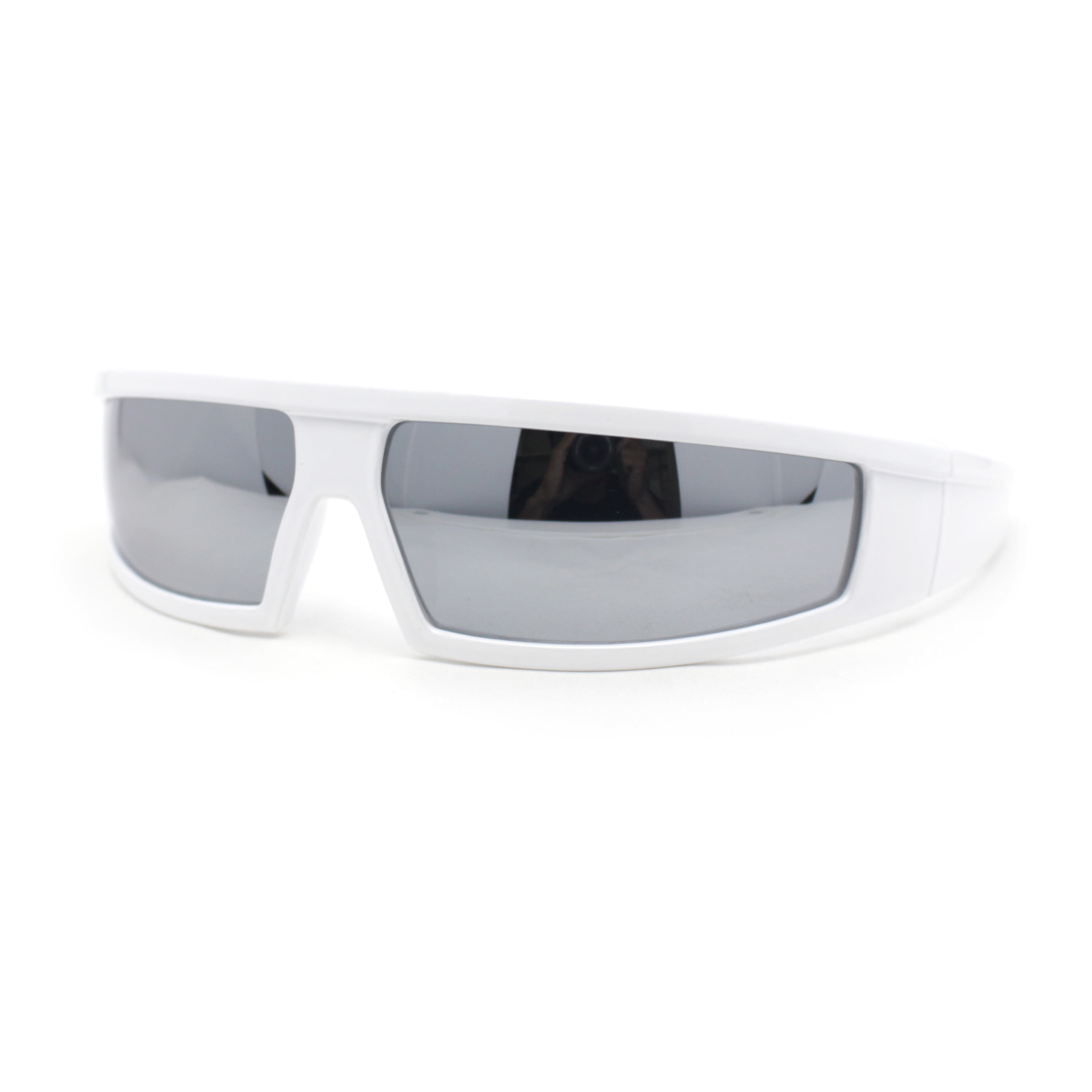 Robotic Futurism Streamline Wrap Arm Rectangular Plastic Sunglasses ...
