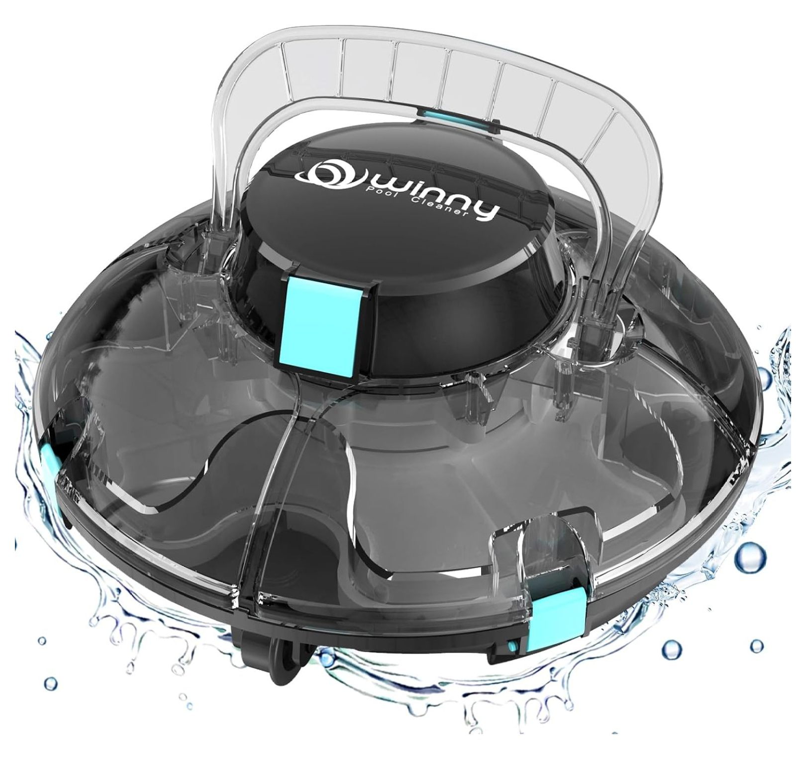Robotic Pool Vacuum, Cordless Pool Robot with Transparent Design ...
