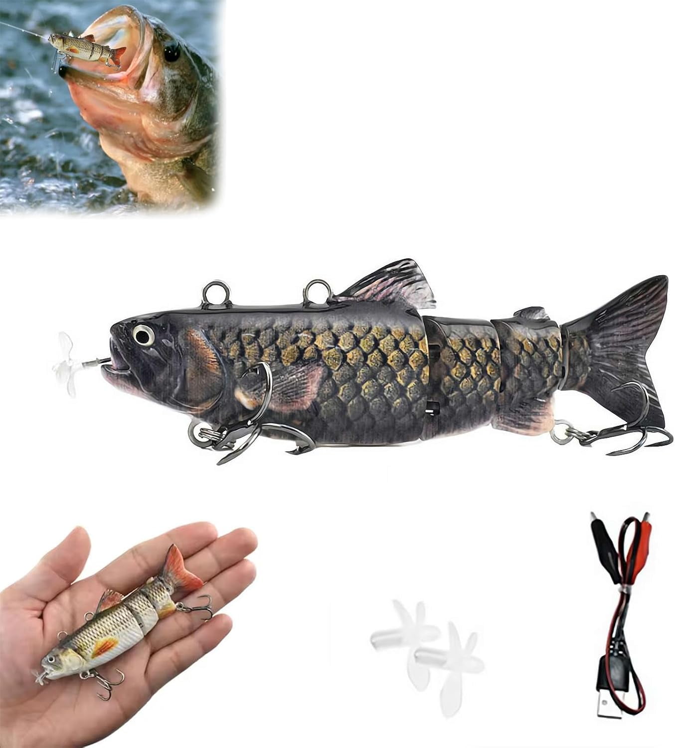 Robotic Swimming Lure,3D Fishing Lures 4-Segement Multi Jointed ...