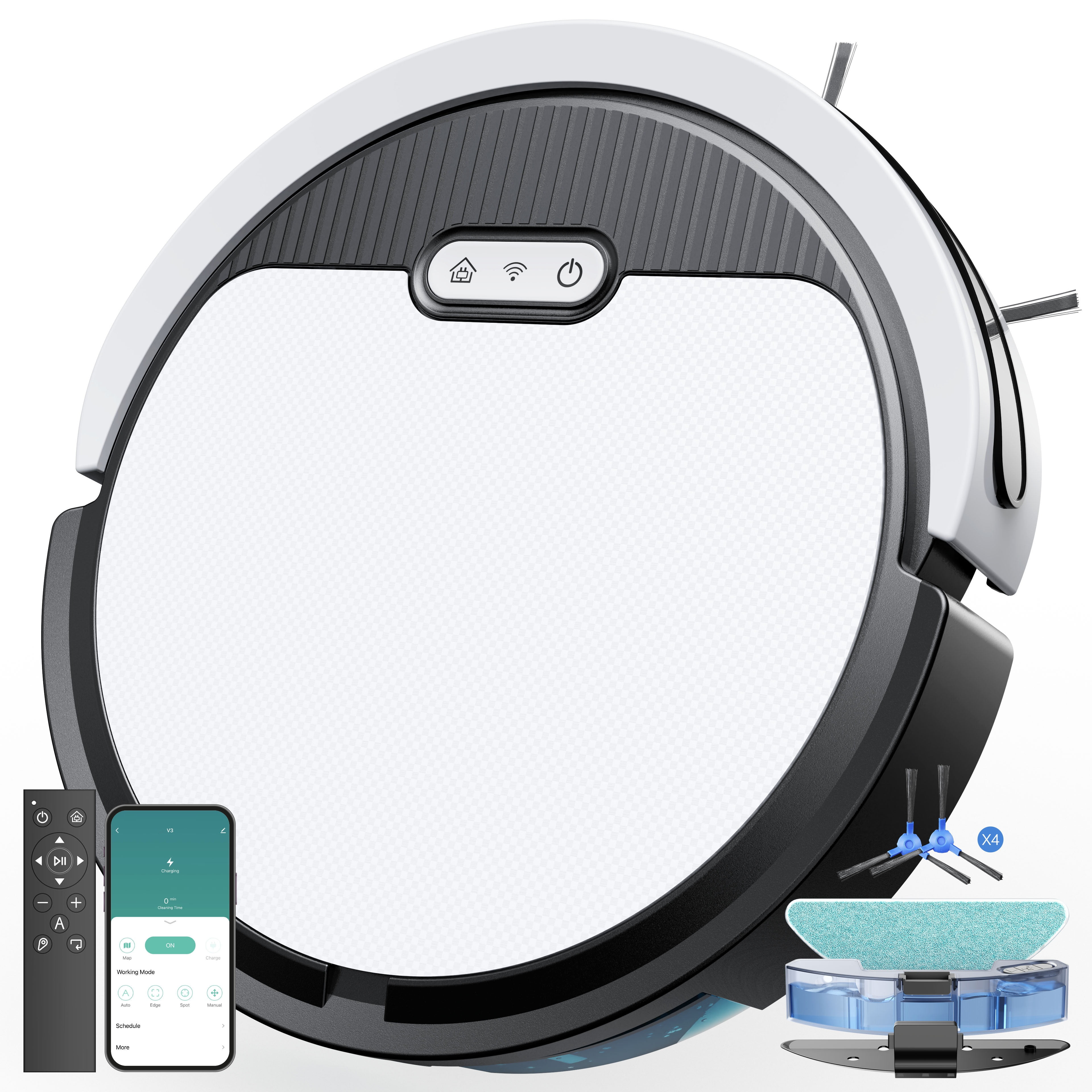 Robotic Vacuum Cleaner And Mop Combo - 2in1 Smart Robot with 5000Pa Max ...