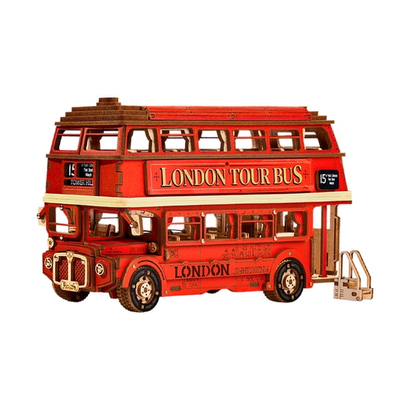 Robotime 3D Wooden Puzzle London Tour Bus Car Model Toy Crafts ...