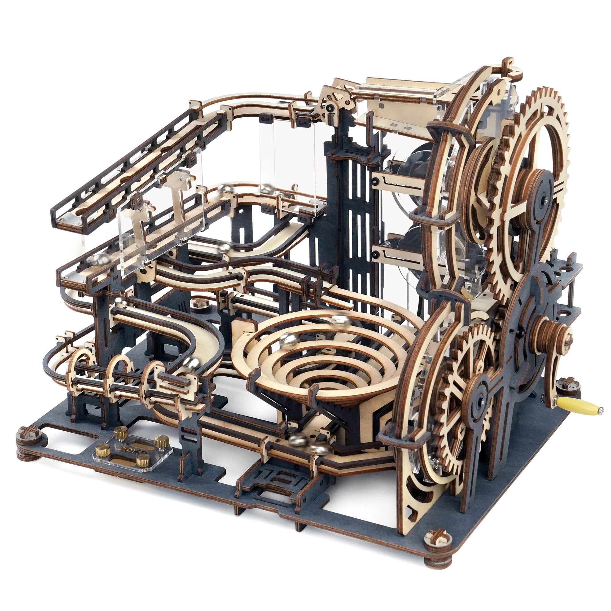 Robotime 3D Wooden STEM Mechanical Gears Toy: Adult Puzzle, Marble Run ...