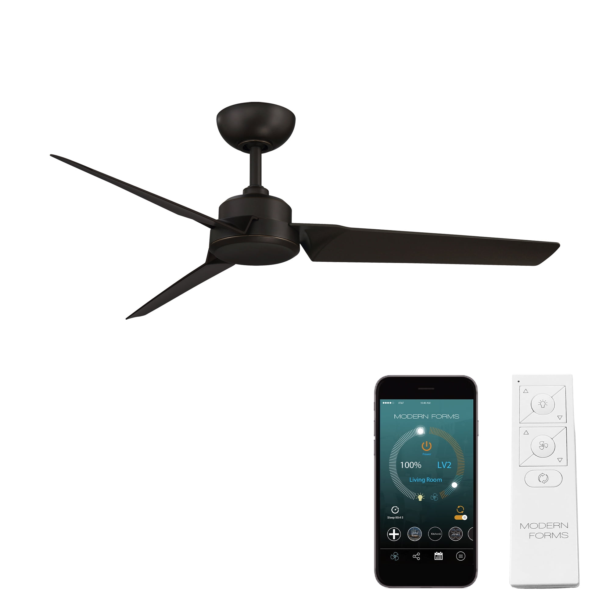 Roboto 52" Oil Rubbed Bronze Smart Ceiling Fan with Remote Control ...