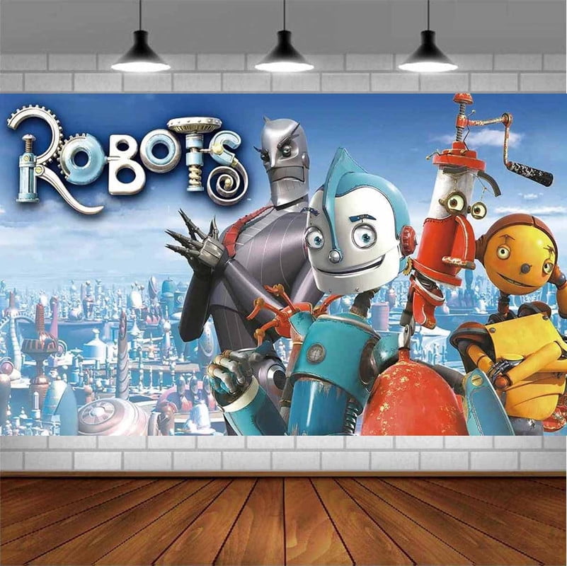 Robots Backdrop Banner Party Supplies Poster Movie Theme Background for ...
