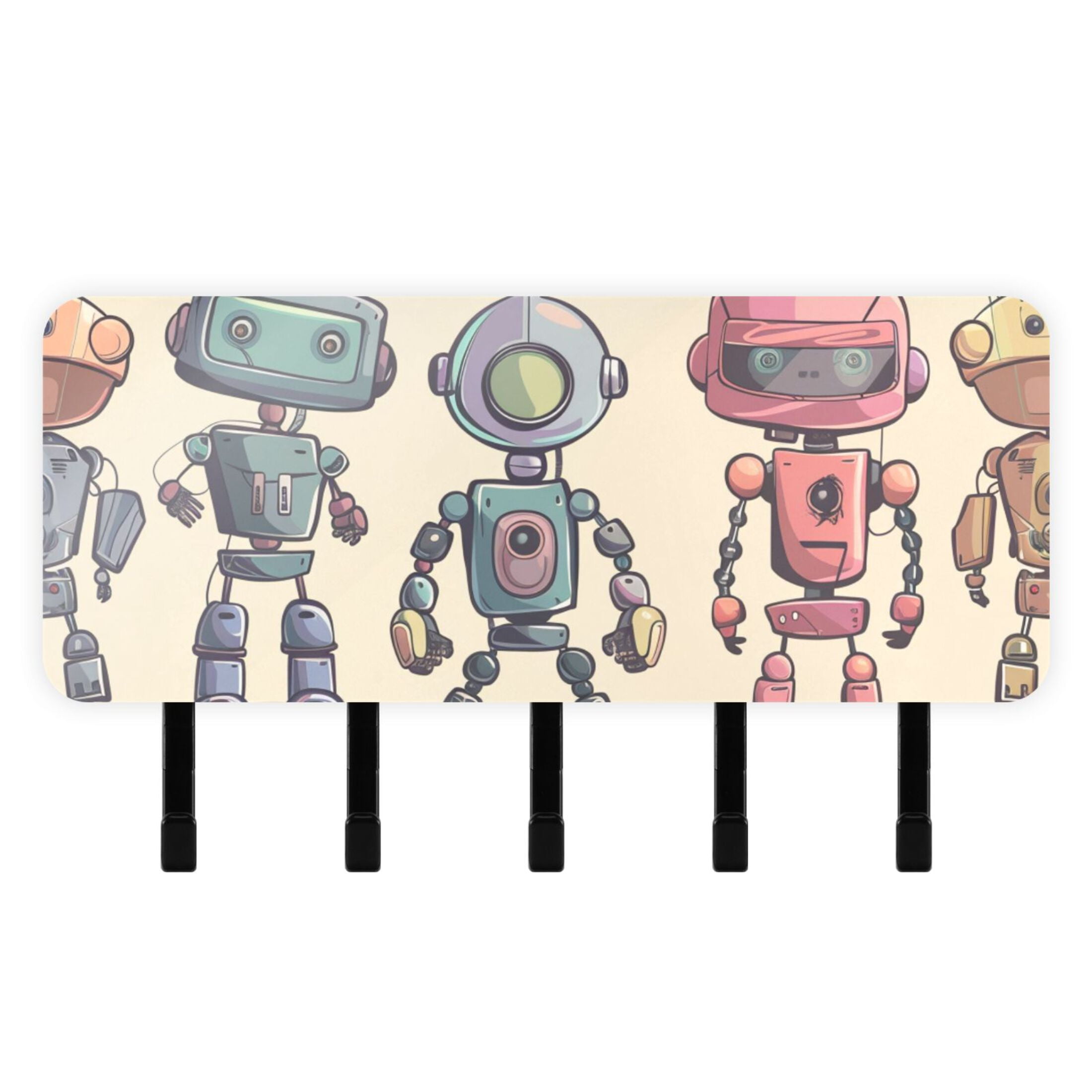 Robots Key Holder for Wall Mail Holder Organizer with 5 Key Hooks Wall ...