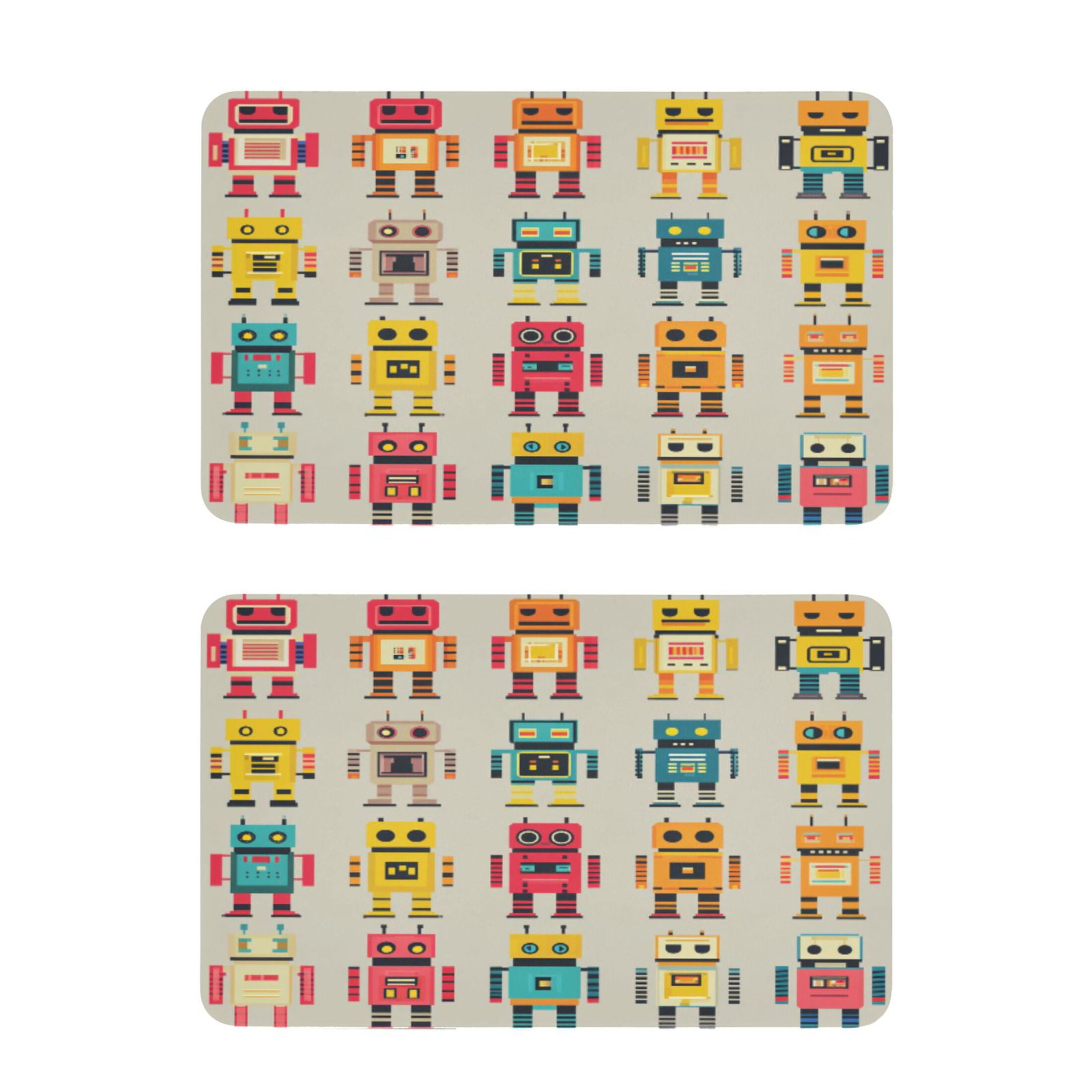 Robots Pattern Design 2 Pack 4x2.5 Inch Magnetic Stickers Thick and ...