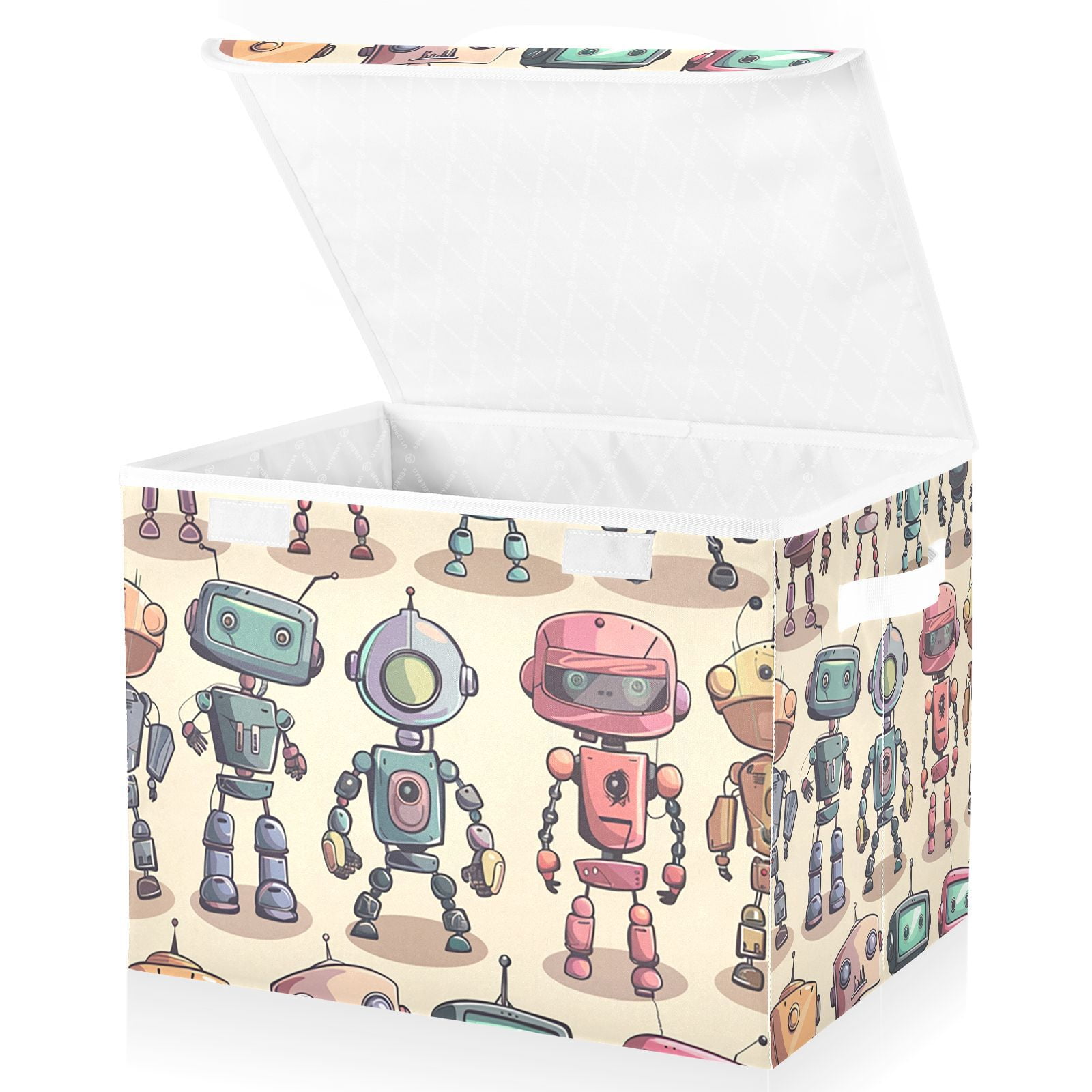 Robots Storage Basket for Shelves Foldable Container Organizer for ...