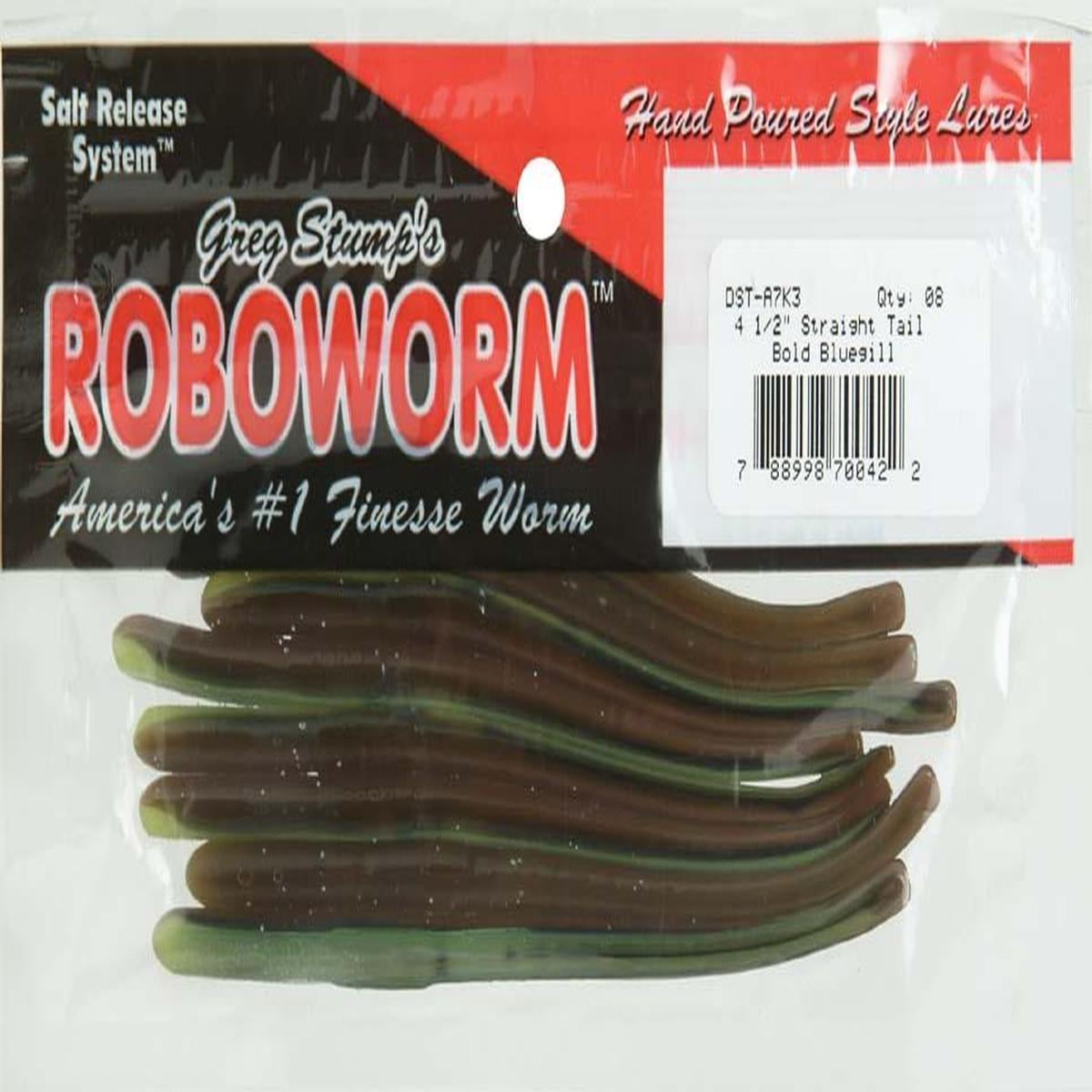 Roboworm 4.5" Straight Tail Worm Lure, 10pk, Bluegill - Walmart.com