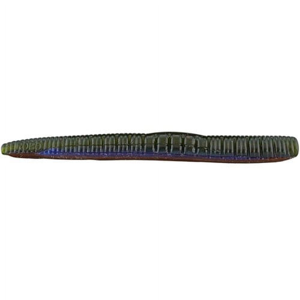 Roboworm N5-FFFB Ned Worm 5" Green Pumpkin Black Flake 6 Per Pack ...