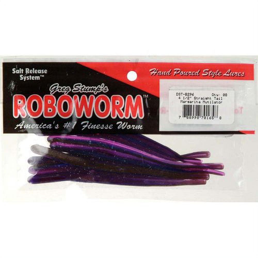 Roboworm S4.5" Strt Worm Margarita 10Pk - DST-B296 - Walmart.com