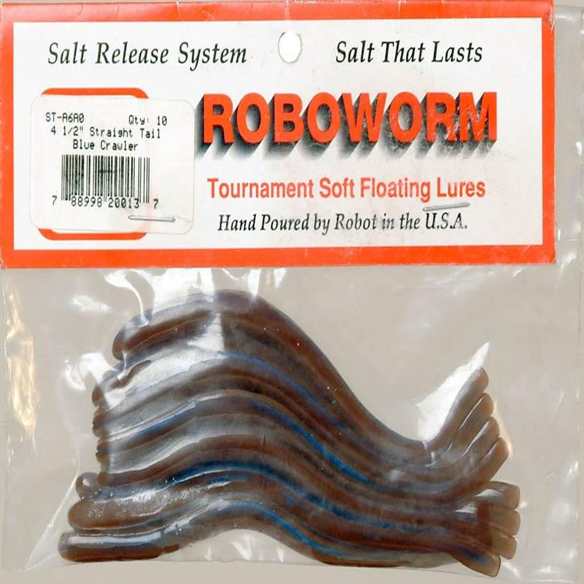 Roboworm Straight Tail 4.5'' Blue Crawler 10pk - Walmart.com