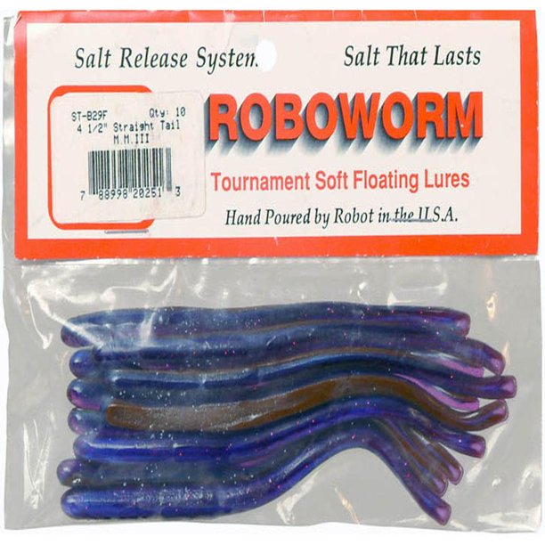 Roboworm Straight Tail 4.5'' M.M. III 10pk - Walmart.com