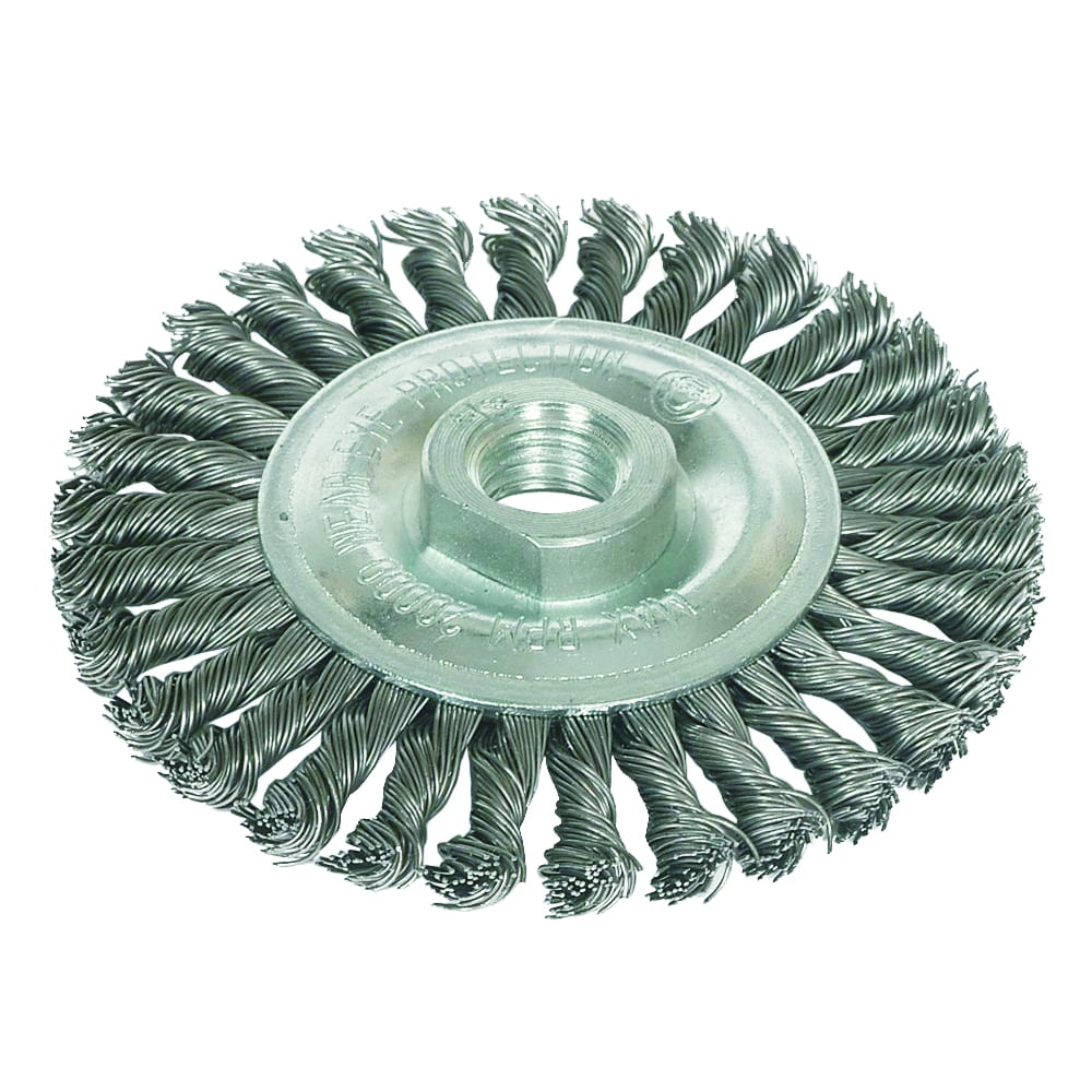 Robtec Stringer Bead Twist Wire Wheel Brush, 6" x 5/8"-11 Threaded ...