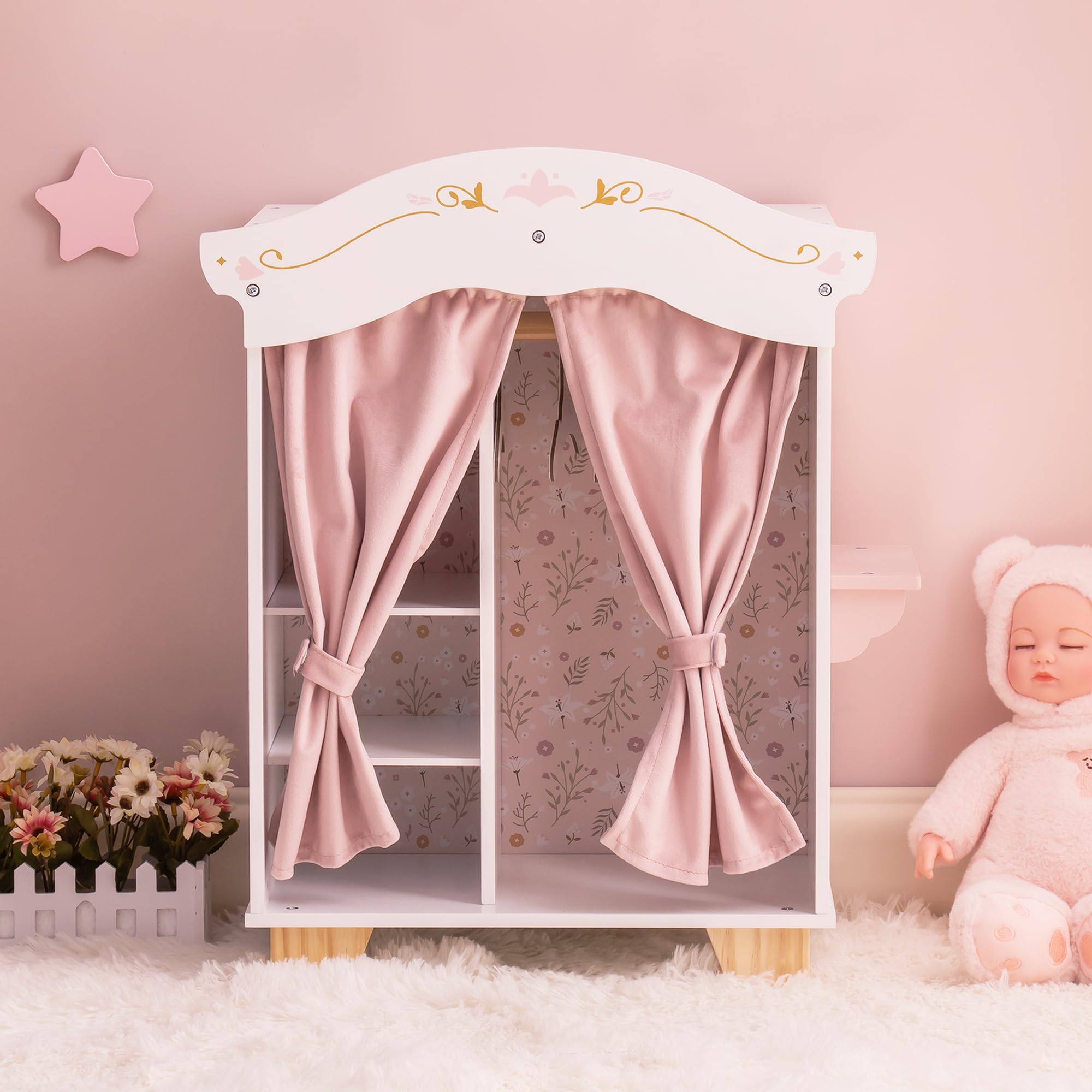 Emily Rose 18 Inch Doll Armoire Closet Doll Clothes Storage with ...
