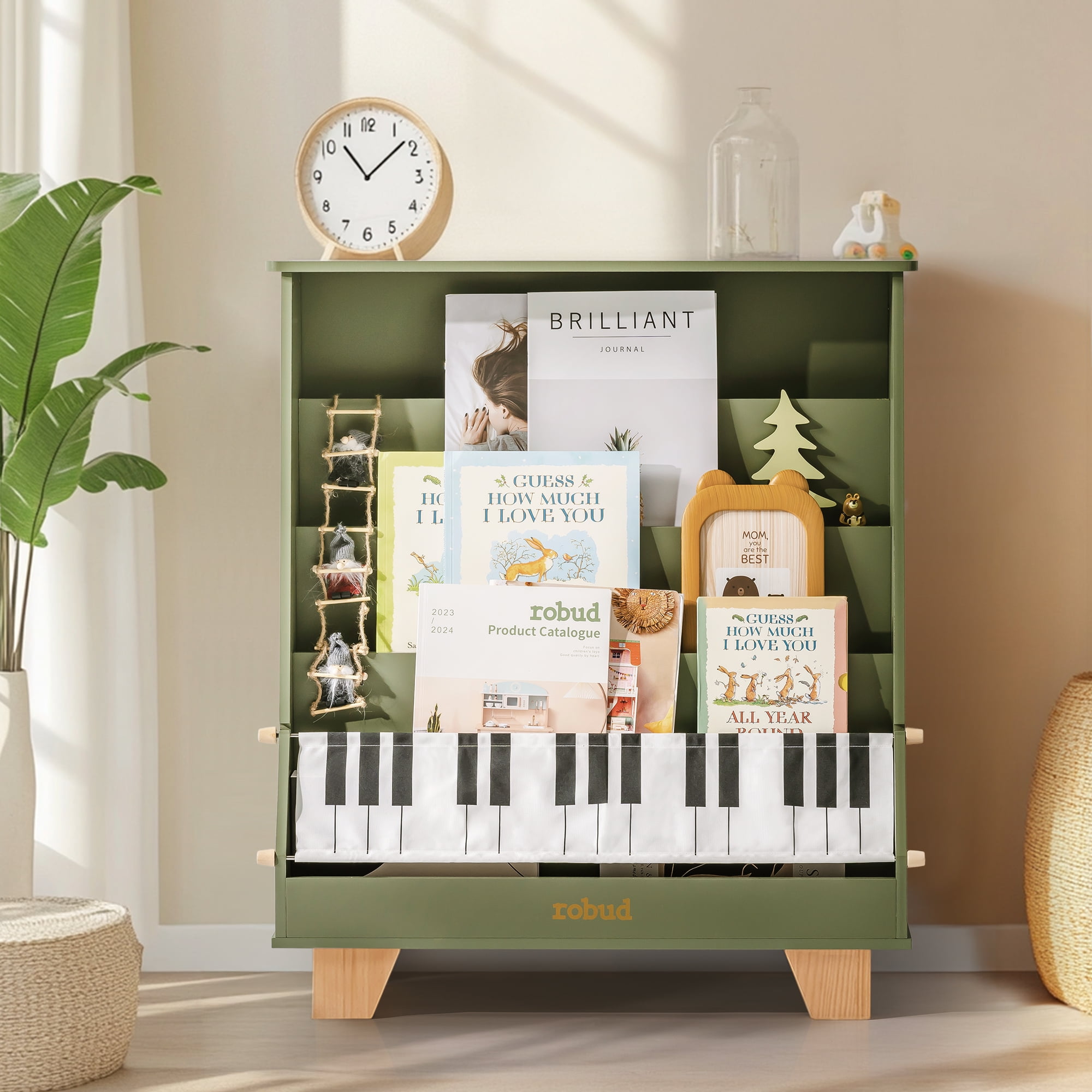 Robud Kids Bookshelf, Wooden Book Shelf with Stability & Sturdiness, 5 ...