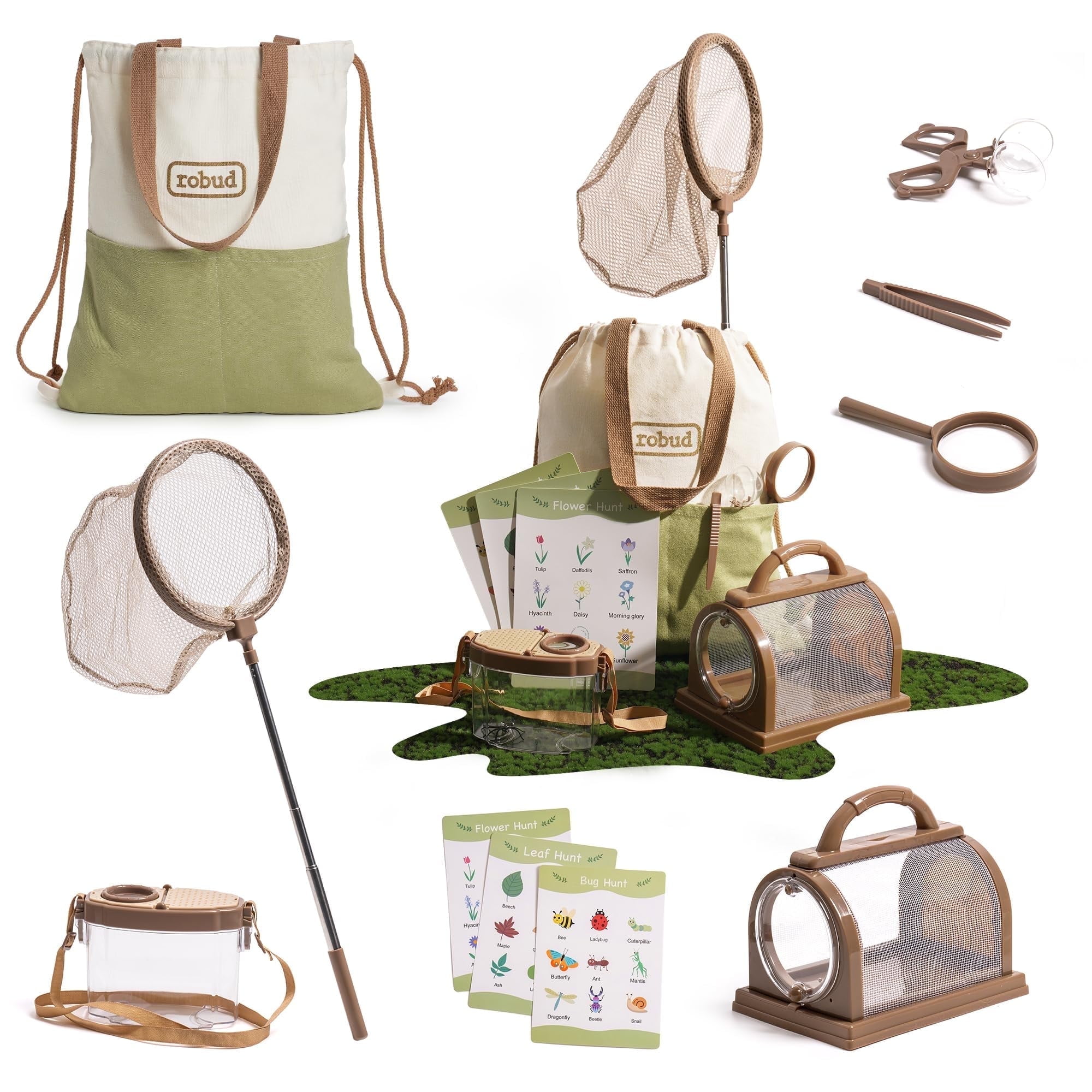 Robud Kids Explorer Kit & Bug Catcher Kit, Educational Kids Camping ...