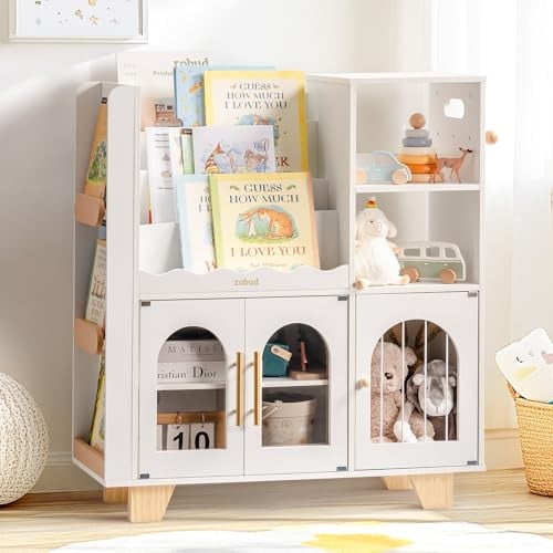 Robud Kids Wooden Bookshelf, All-in-1 Kids Toy Storage Organizer, 6 ...