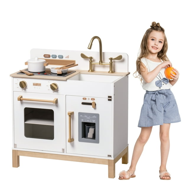 Robud Toddler Playset - Learn & Cook with Pretend Play Kitchen Wooden ...
