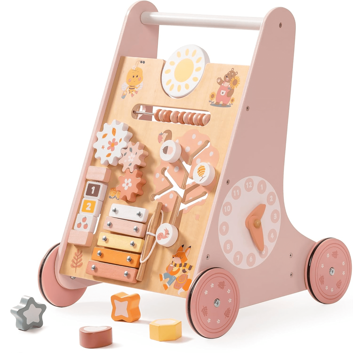 Robud Wooden Baby Walker, with Wheels, Montessori Push Toys for Babies ...