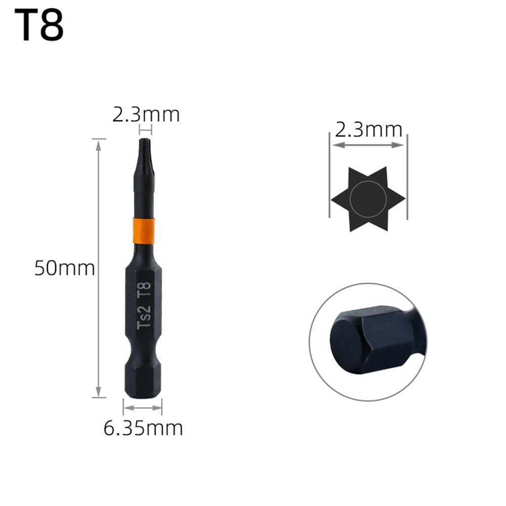 Robust 50mm Magnetic Torx Screwdriver Bits Compatible with Electric ...