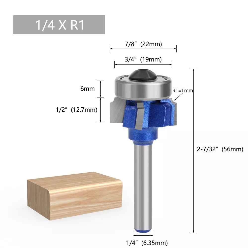 Robust Router Bits for Woodwork Tungsten Carbide, HSS Shank, 1mm 2mm ...