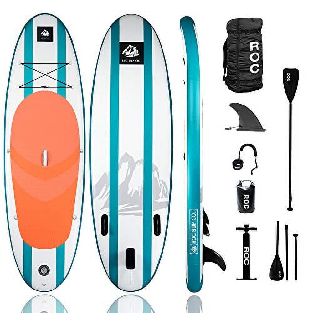 Roc Inflatable Stand Up Paddle Board with Premium Accessories, Non-Slip ...