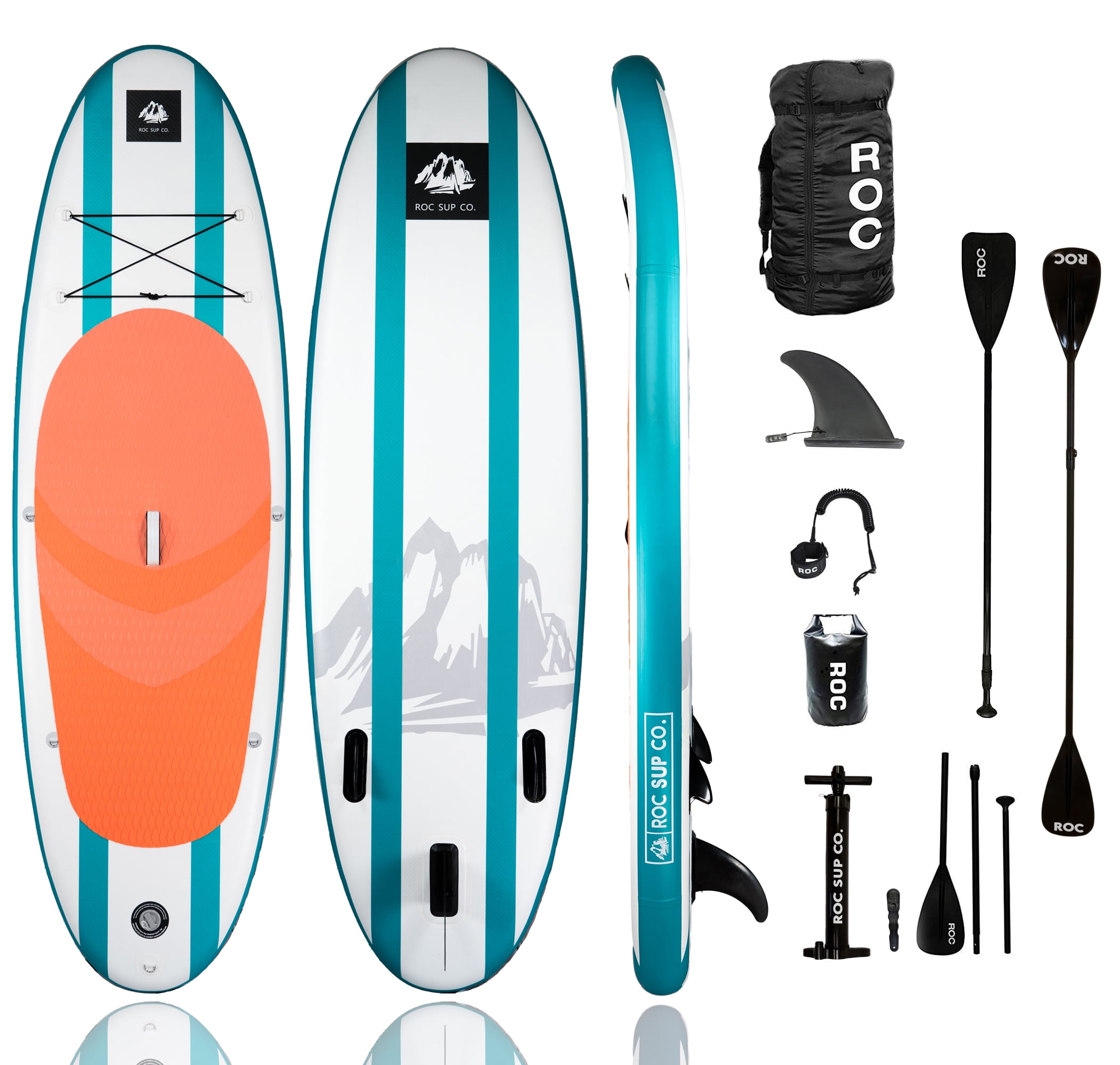 Roc Paddle Boards Inflatable Stand Up SUP Paddle Board W/ Extra Wide ...