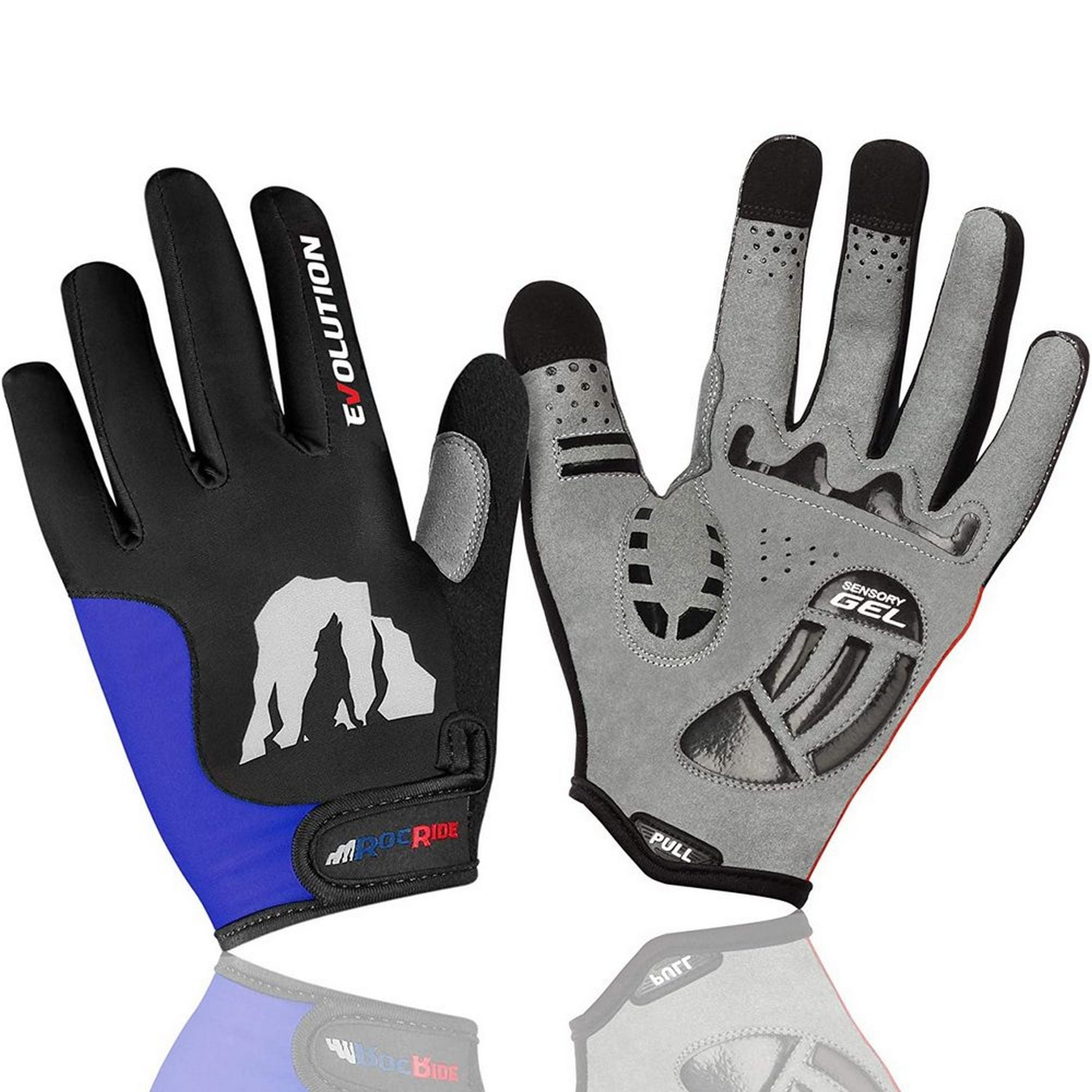 RocRide Full Finger Gel Padded Cycling Gloves for Road or Mountain ...