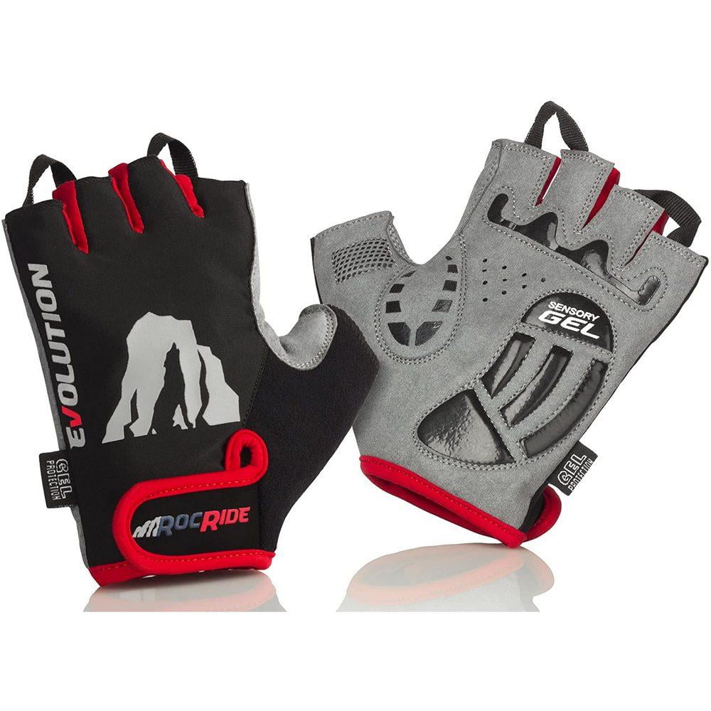 RocRide Mens Cycling Gloves with Gel Padded Protection. Road and ...