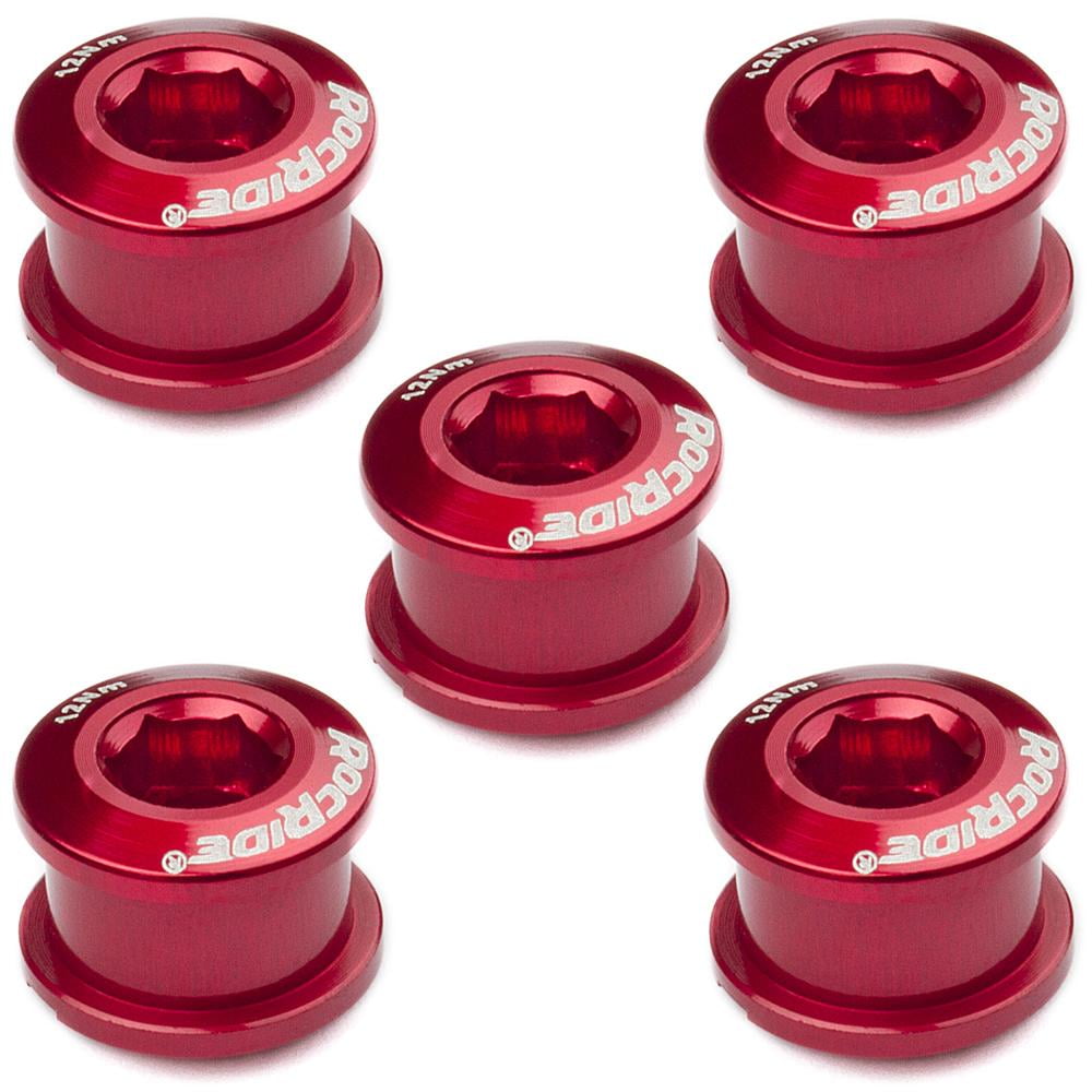 RocRide Single Width Chainring Bolts. Red Anodized Aluminum. Pack of 5 ...