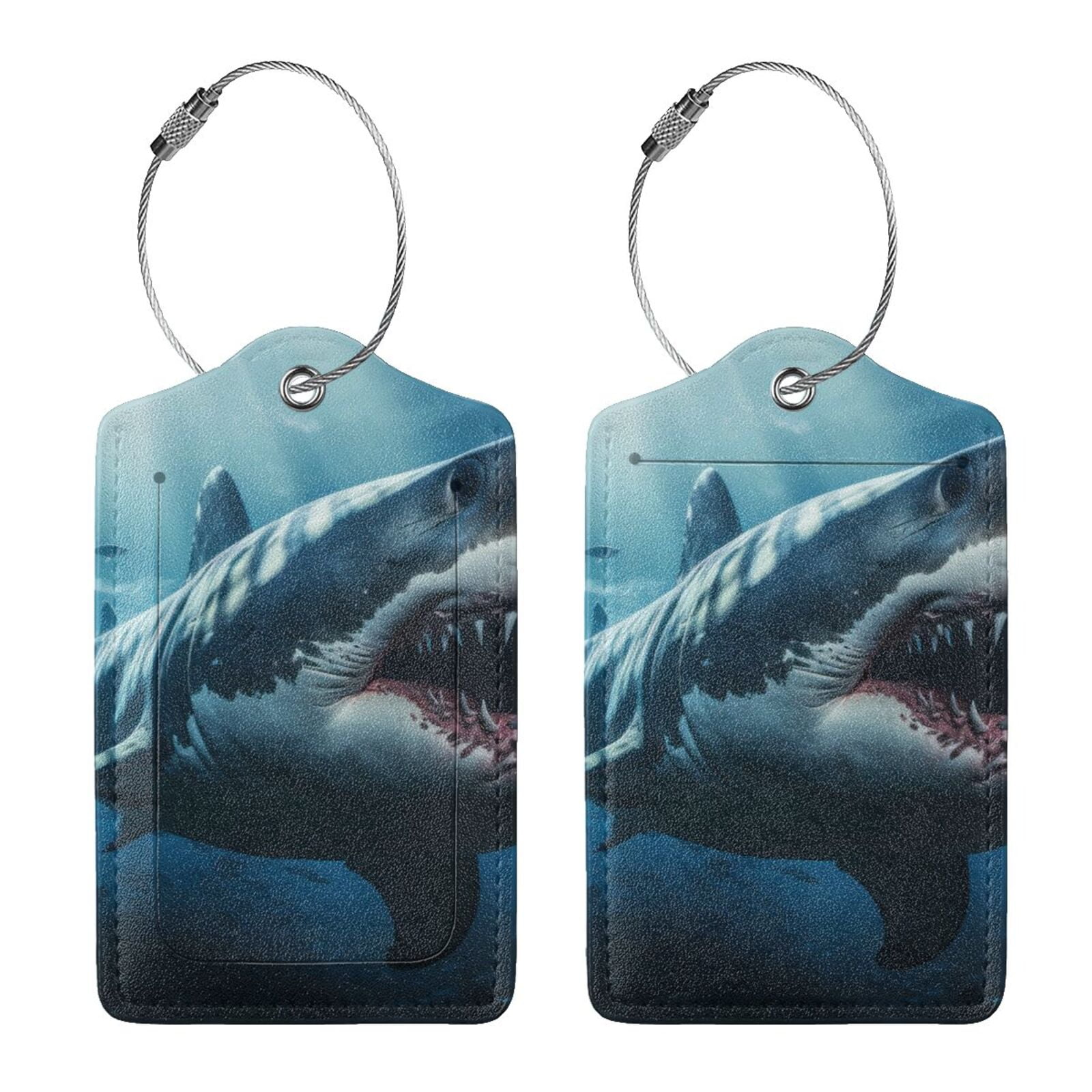 Rocae 3D Realistic Shark for Leather Luggage Baggage Tags ID Label ...