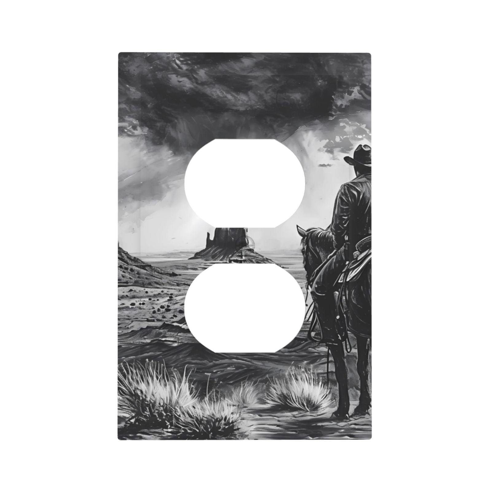 Rocae 60s Black White Western Cowboy for Decorator Light Switch or ...