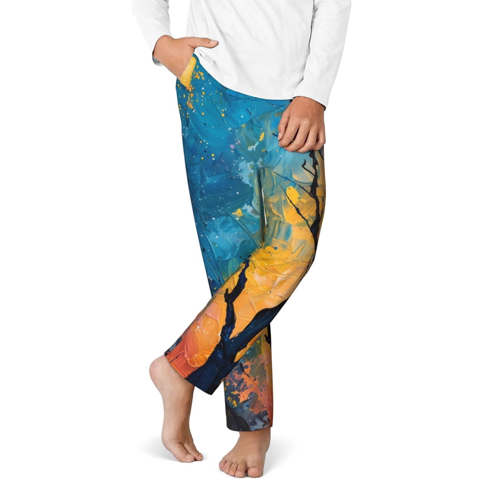 Rocae Abstract Night Sky Tree for Teenagers' Pajama Pants,Girls lounge ...