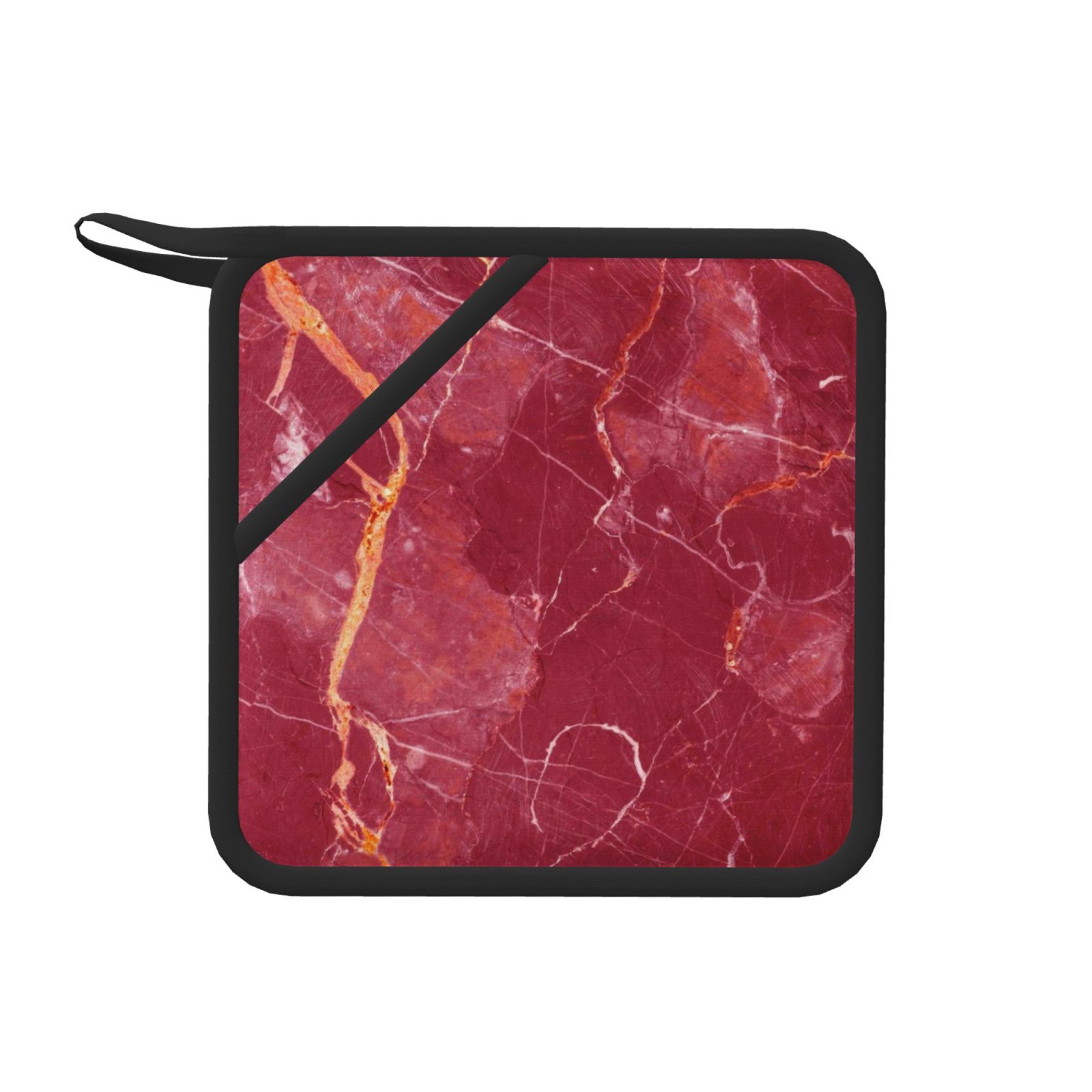 Rocae Abstract Red Marble for Square Silicone Anti-scalding Mat Trivet ...