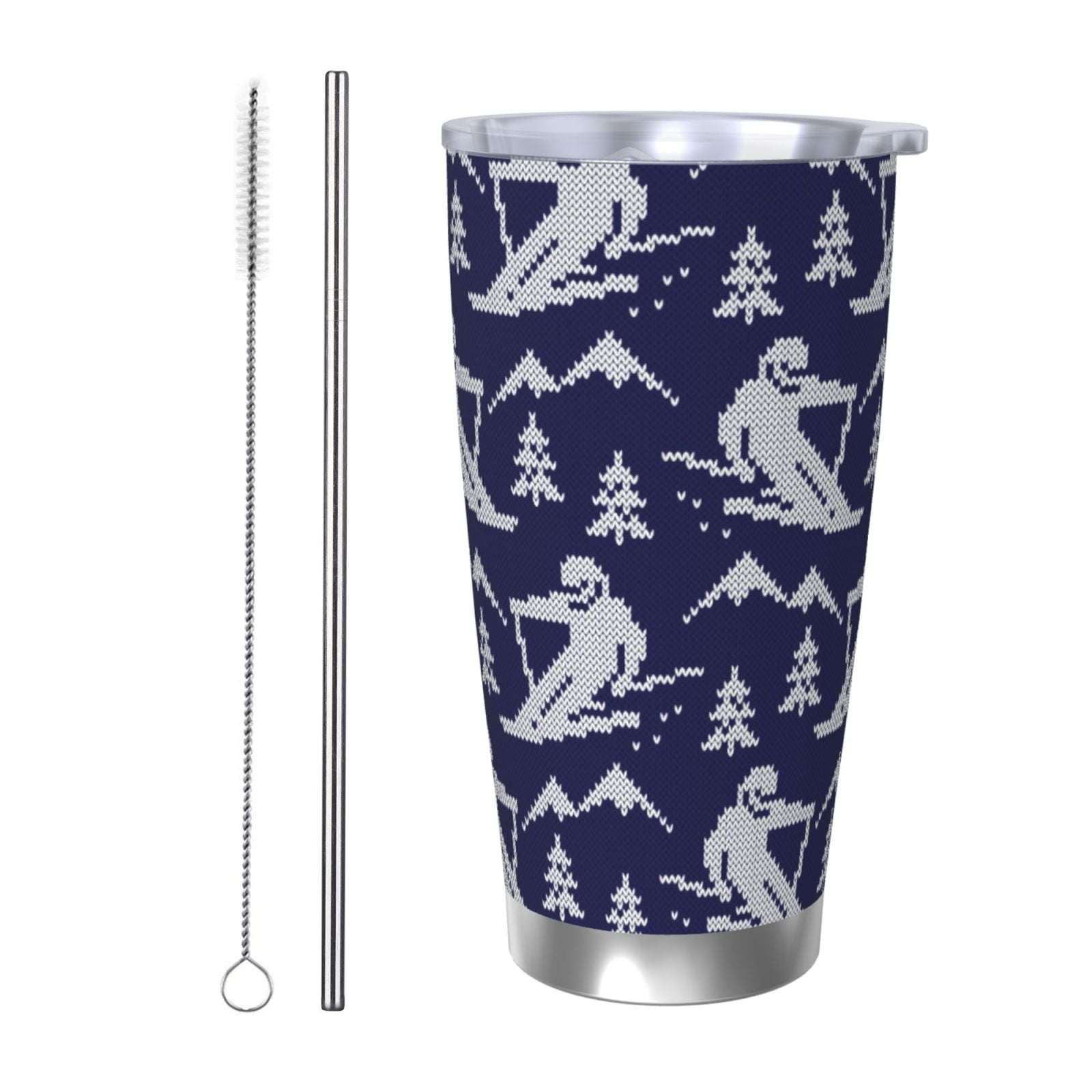 Rocae Abstract Skiing for 20 Ounces Stainless Steel Insulted Tumbler ...