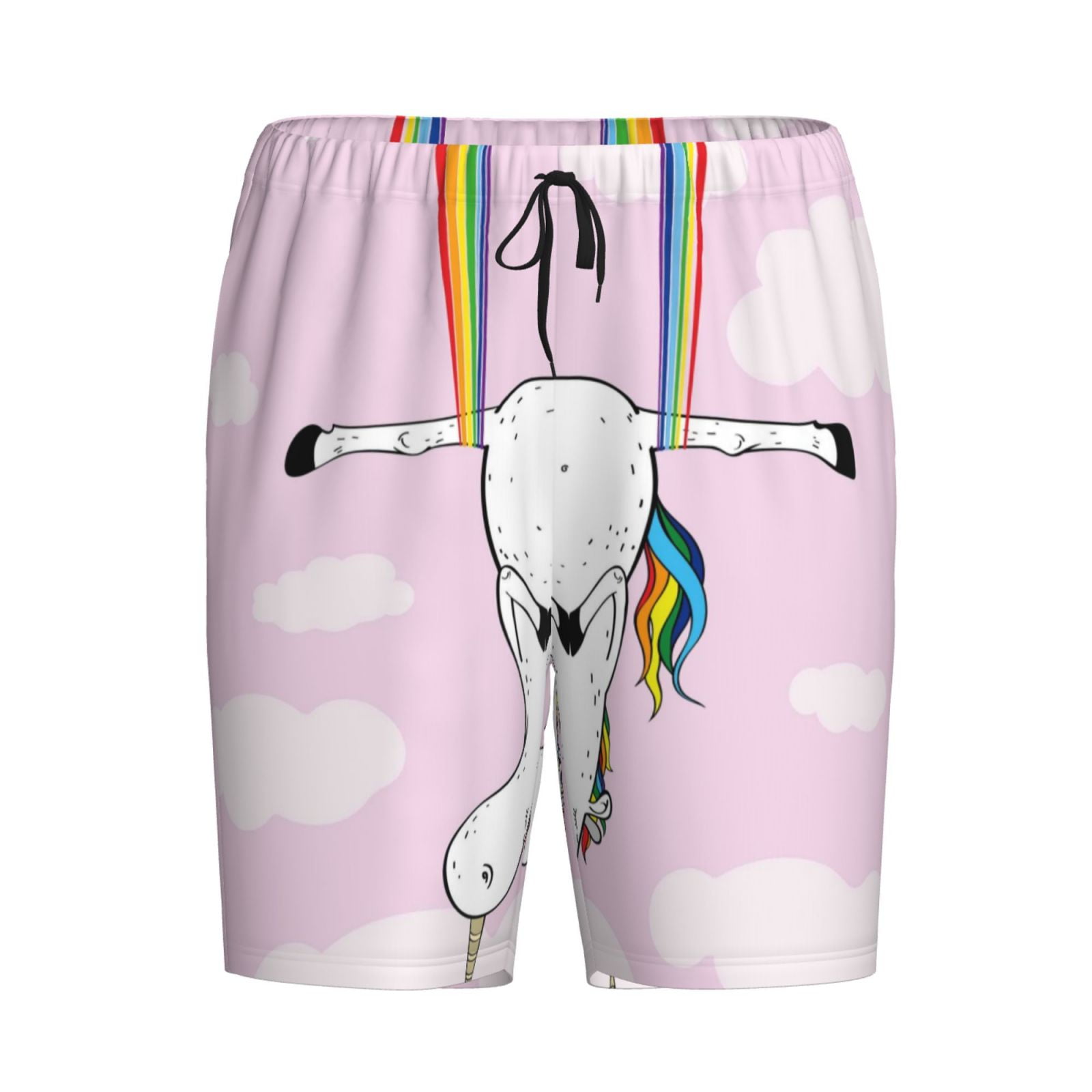 Rocae Aerial Yoga for Unicorn for Men's Soft Sleep Pajama Shorts ...