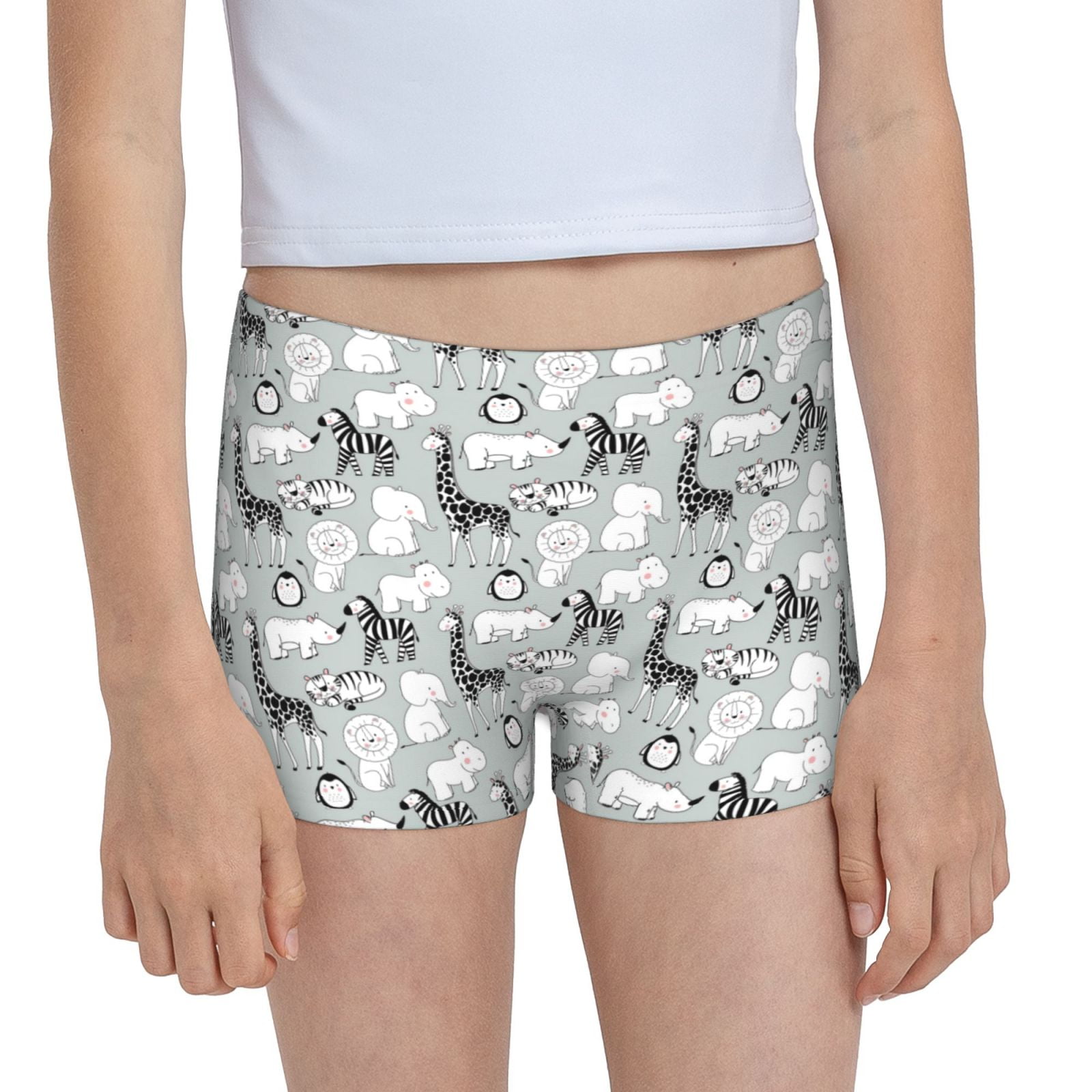 Rocae African Animals for Girls' Cotton Boxer Briefs, Soft Mid-rise ...