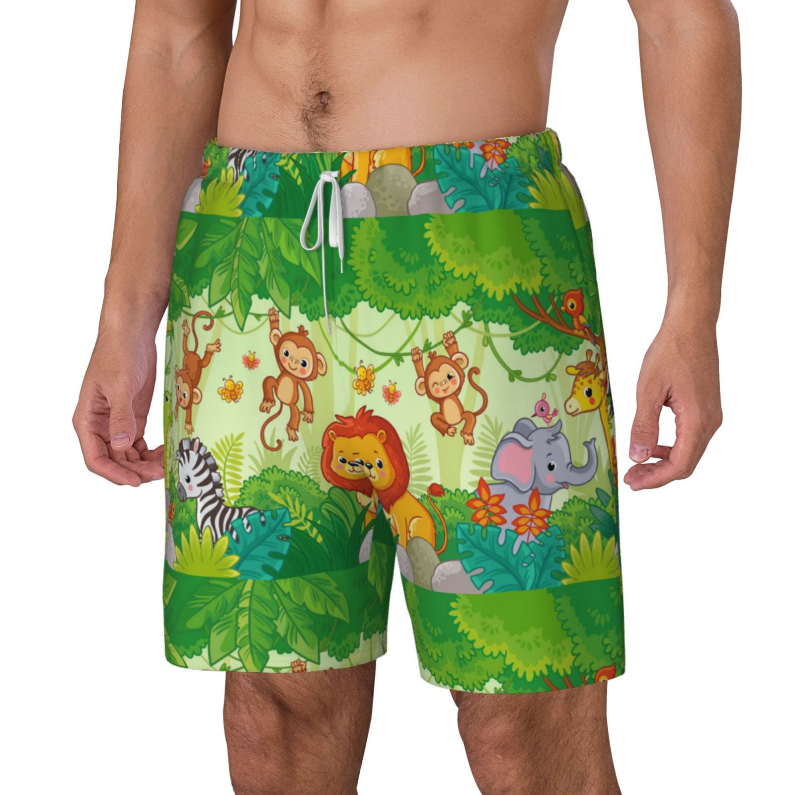 Rocae African Animals in the Jungle for Men's Swim Trunks Quick Dry ...