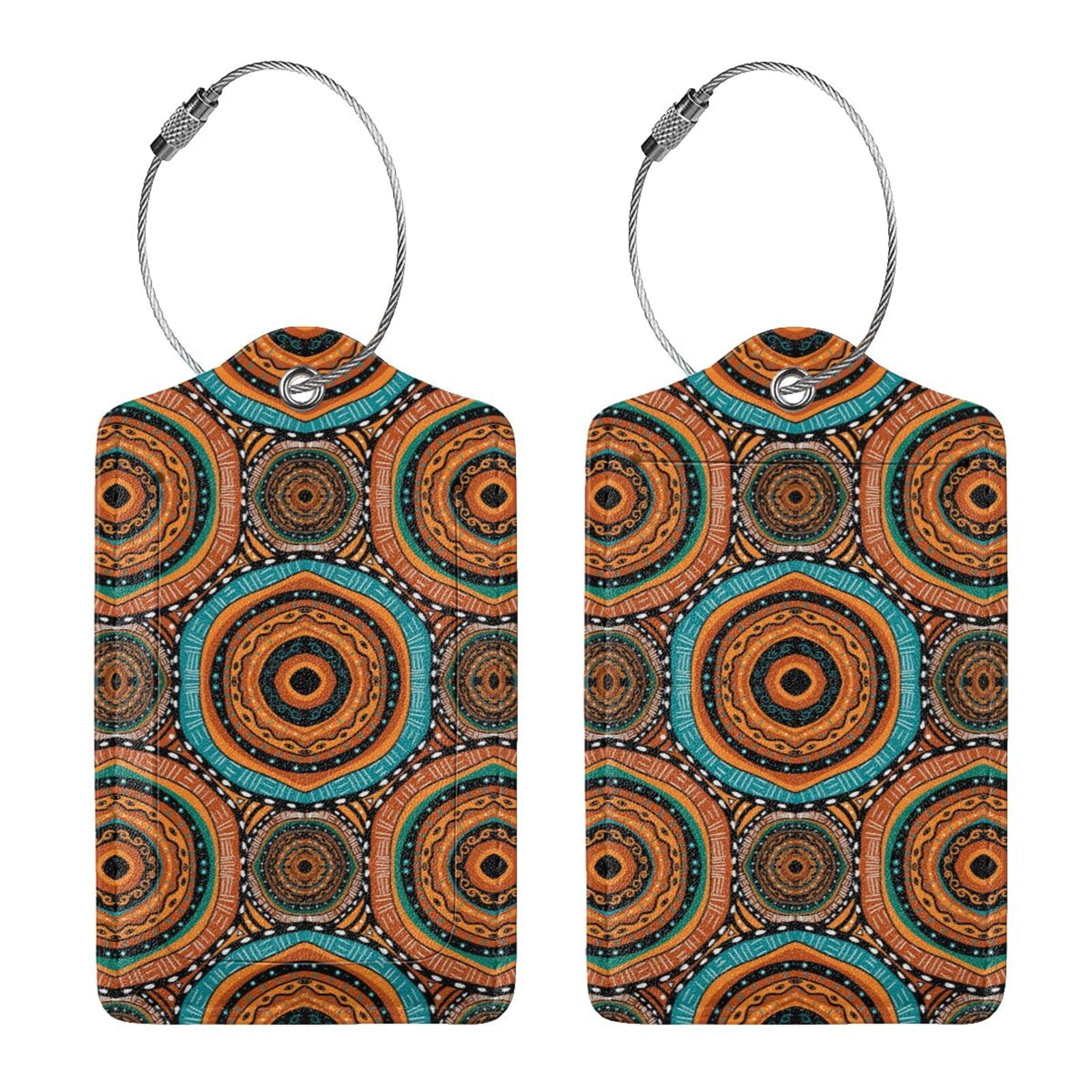 Rocae African Tribal Style for Leather Luggage Baggage Tags ID Label ...