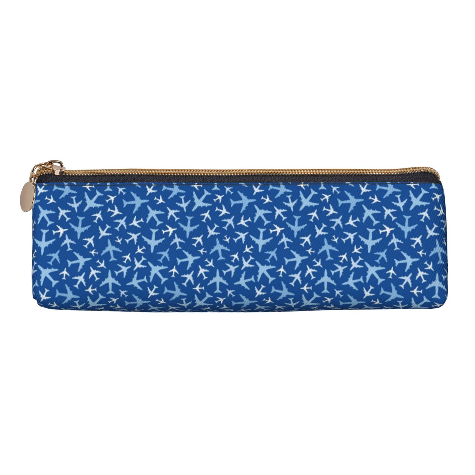 Rocae Airplanes in the Sky for Leather Pencil Case - Zippered Pen Case ...