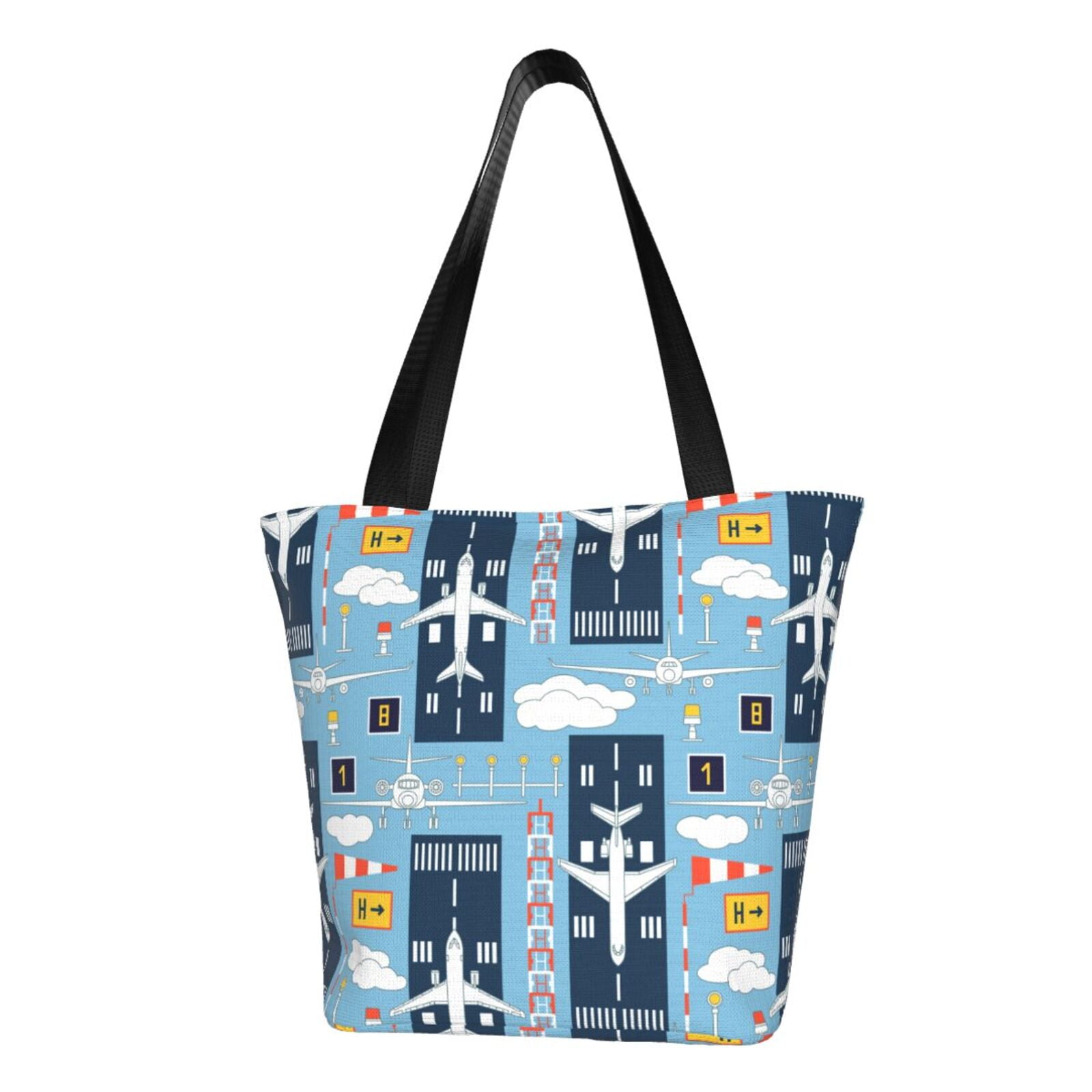 Rocae Airplanes and Aviation Signs for Shoulder Bags for Women Tote Bag ...
