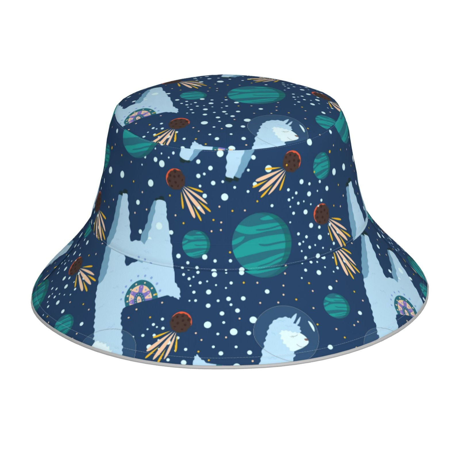 Rocae Alpaca Astronaut in Space for reflective Bucket Hat for Men Women ...
