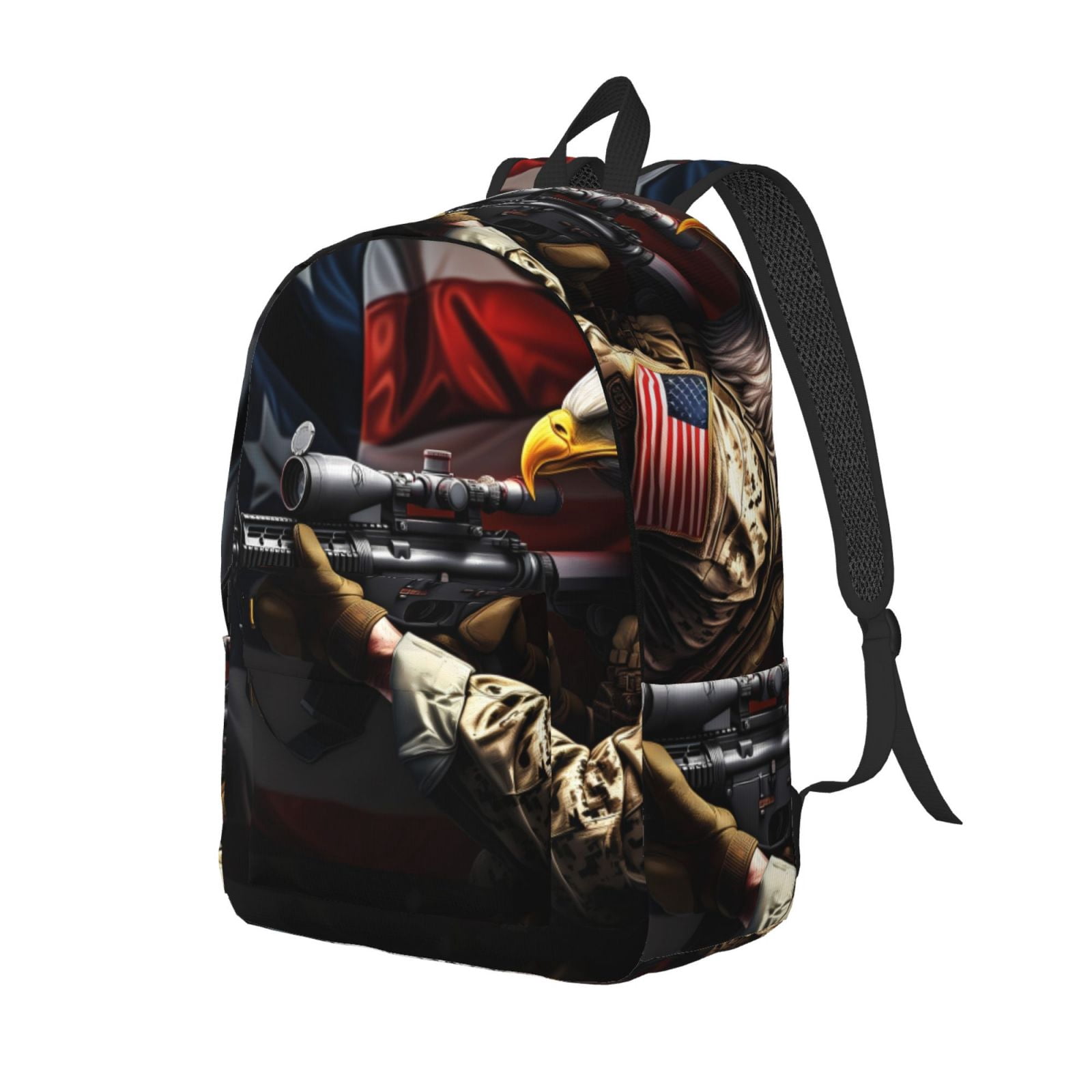 Rocae American Bald Eagle Warrior for Canvas College Laptop Backpack ...