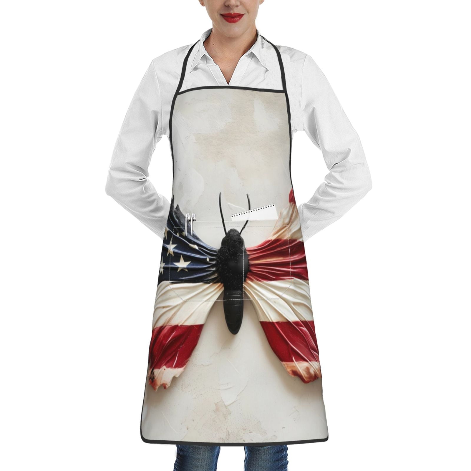 Rocae American Flag Butterfly Wall for Kitchen Aprons for Women ...