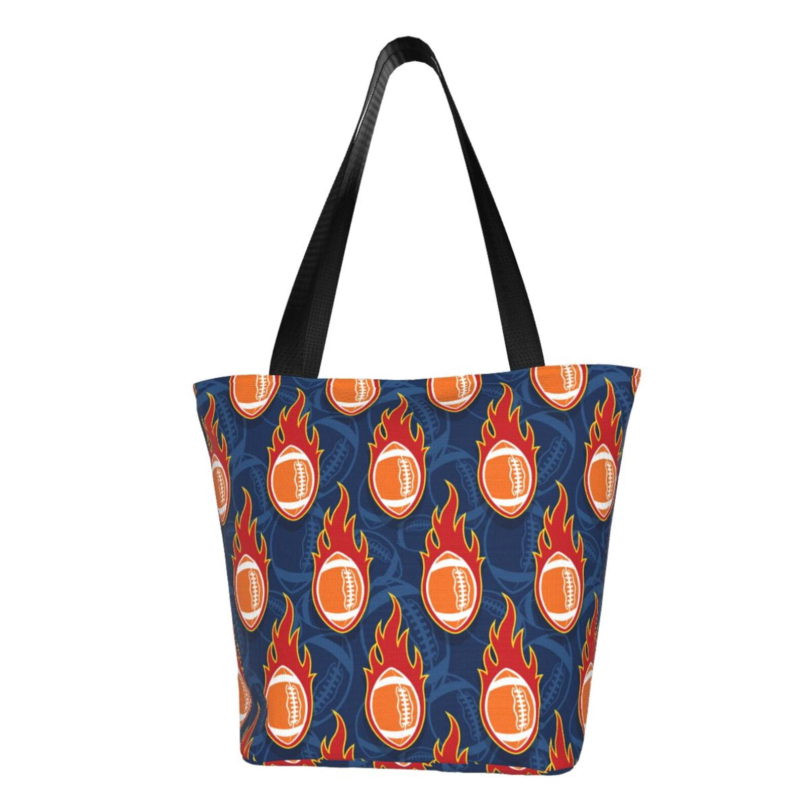 Rocae American Football and Fire Flames for Shoulder Bags for Women ...