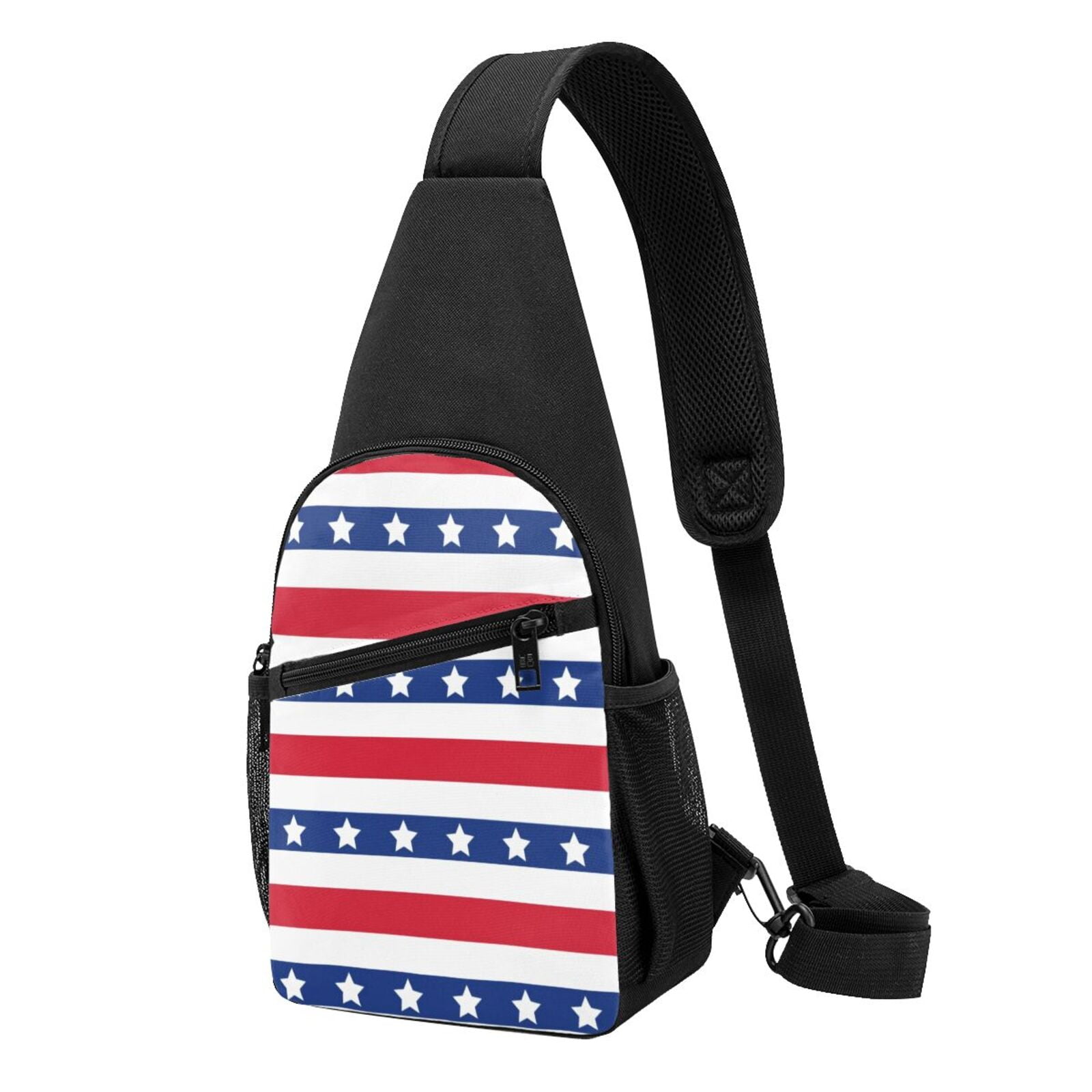 Rocae American Patriotic Stars And Stripes for Sling Bag Chest Shoulder ...