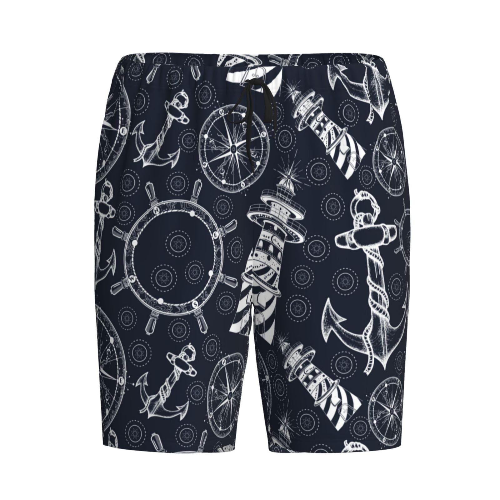 Rocae Anchor and Lighthouse for Men's Soft Sleep Pajama Shorts ...