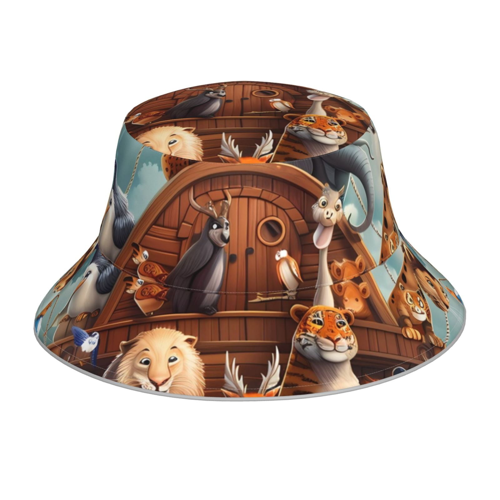 Rocae Animal Filled Noahs Ark for reflective Bucket Hat for Men Women ...